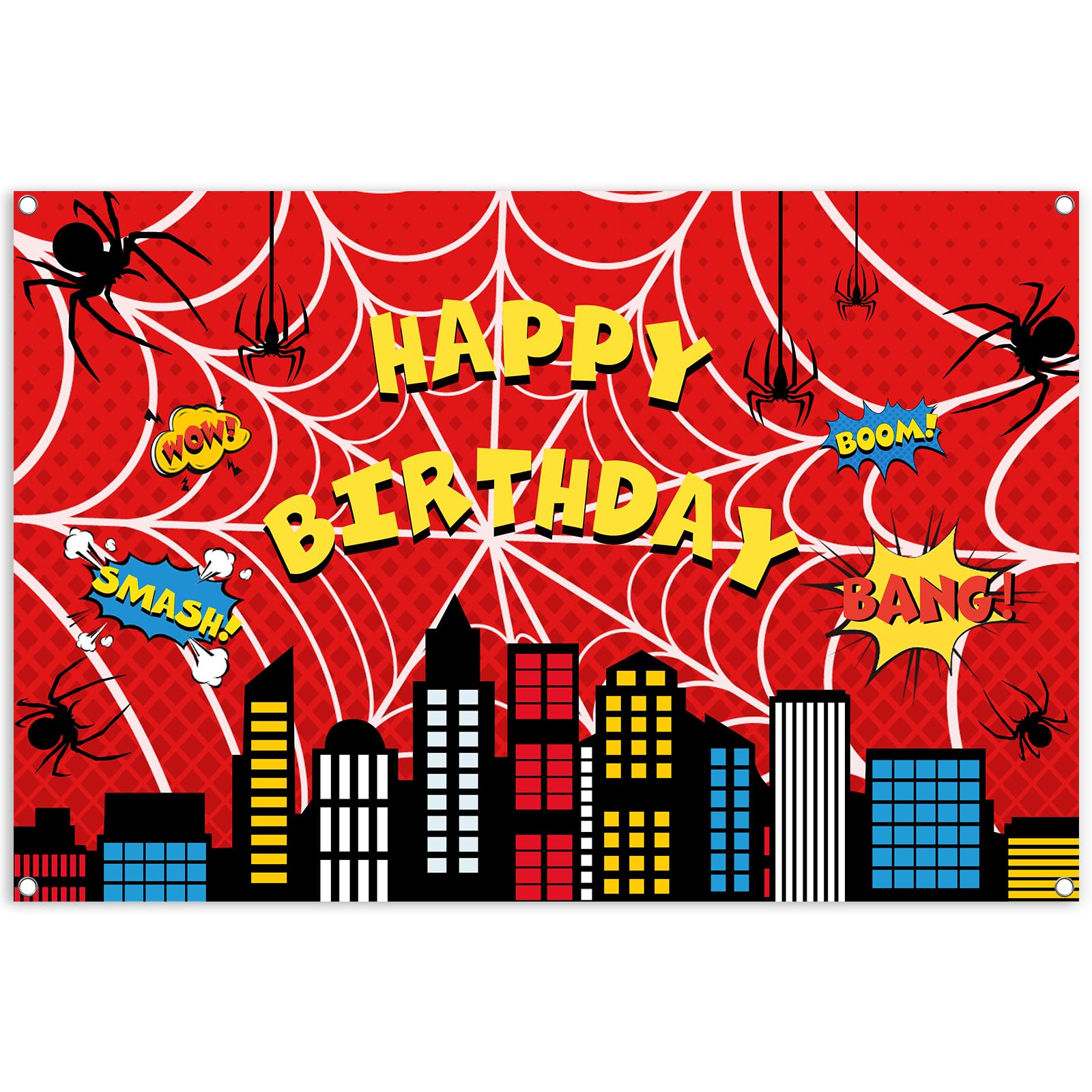 Amazon.com: 5x3ft Red Spider Theme Backdrop Superhero Photography ...