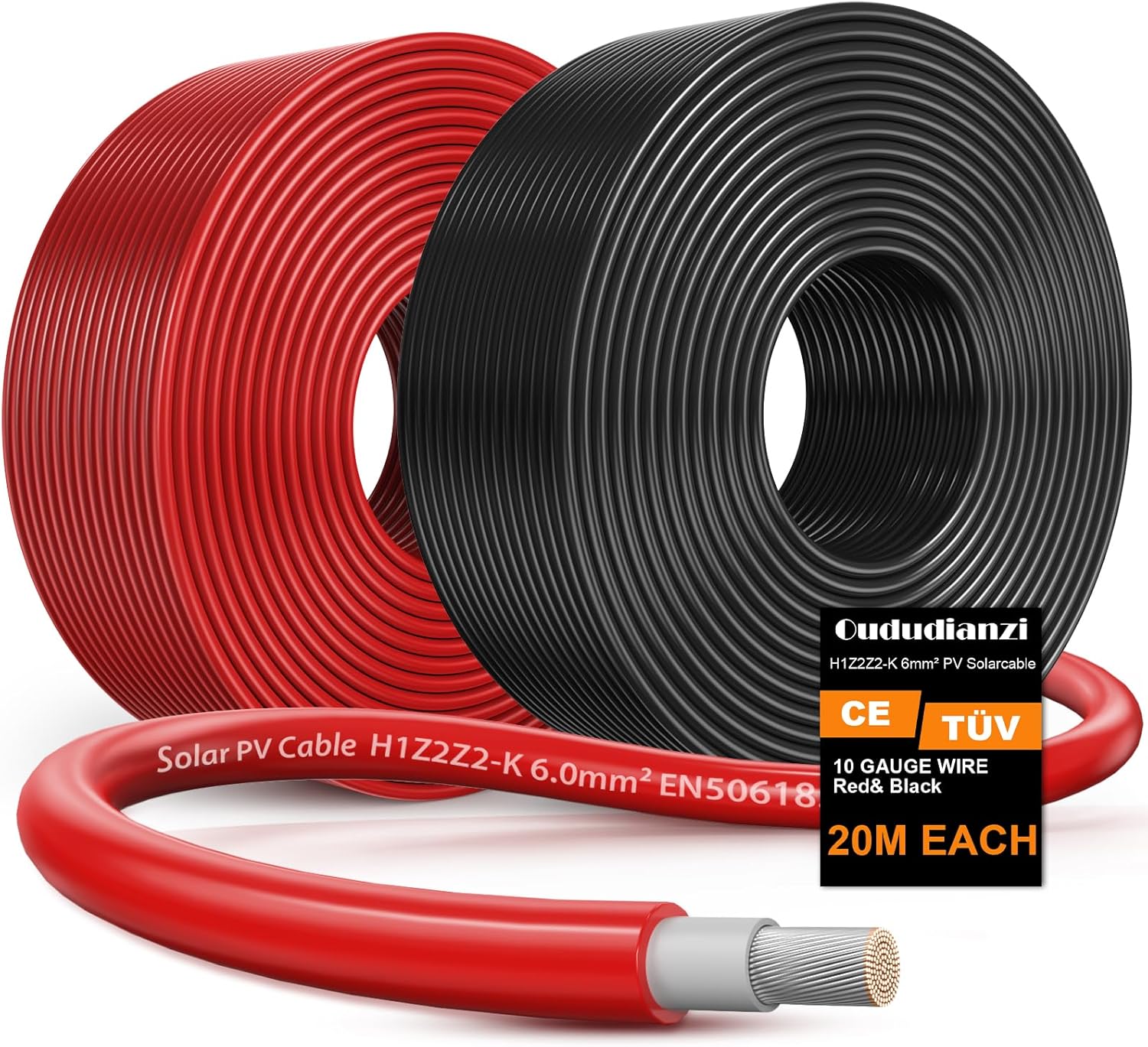 Amazon.com: Oududianzi 10 Gauge Wire- 2x65 Feet Solar Panel Wire, 10AWG ...