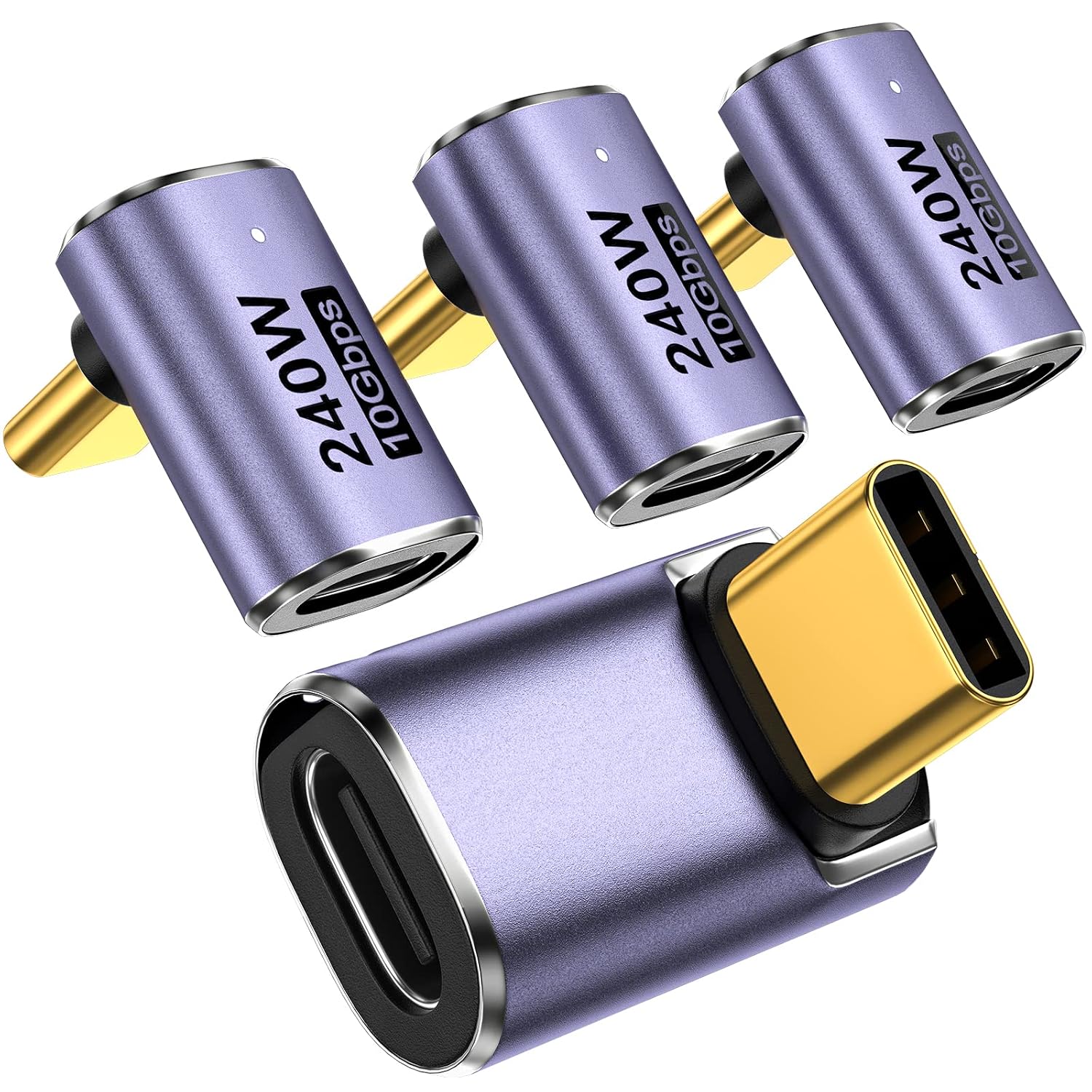 Amazon.com: DuHeSin USB C Right Angle Adapter 240W (4 Pack) 90 Degree ...