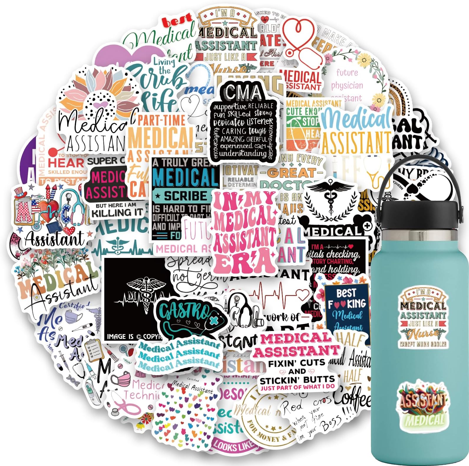 Amazon.com: 50 PCS Medical Assistant Stickers,Medical Assistant ...