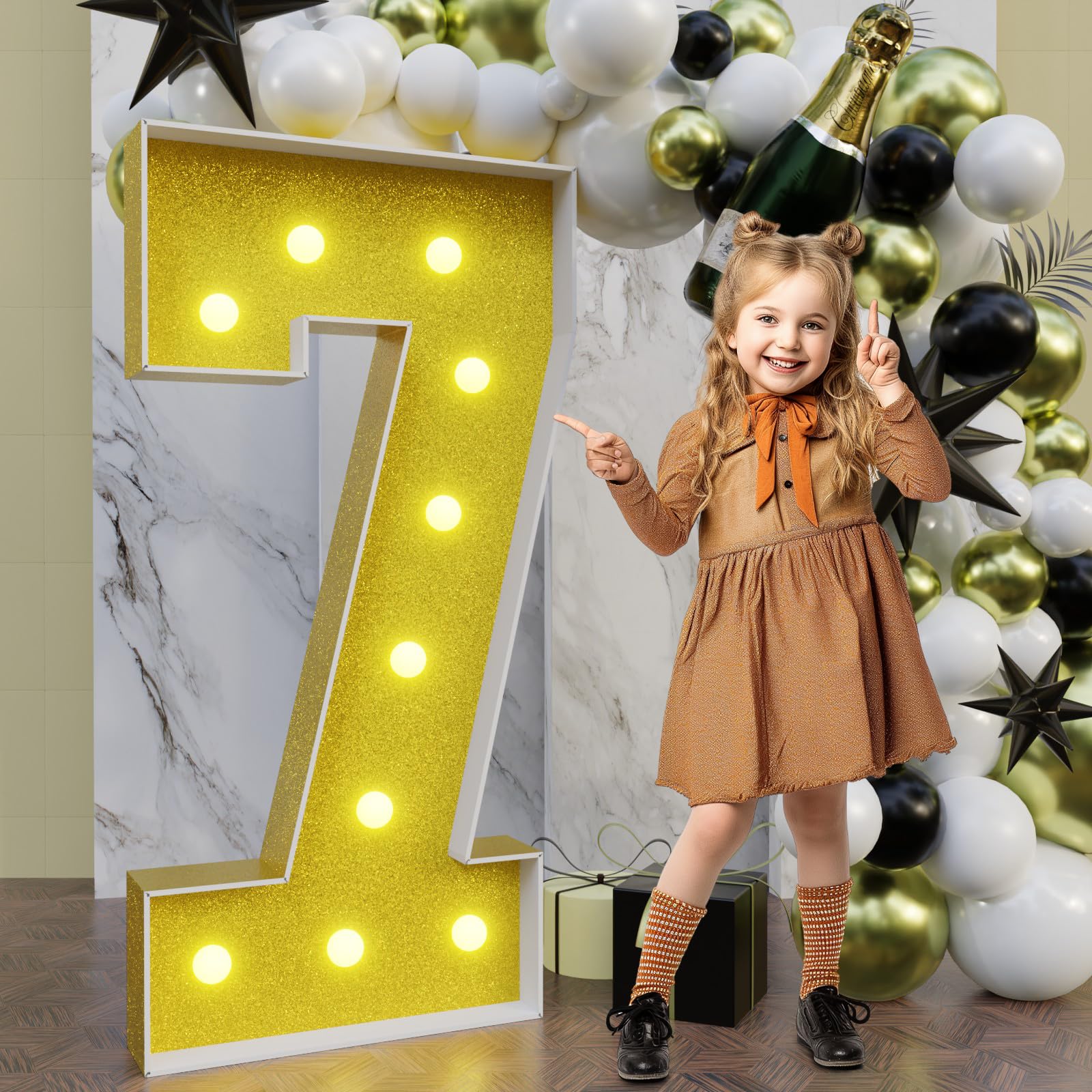 Snapklik.com : Imprsv Gold Light Up Numbers,3FT Marquee Numbers For ...