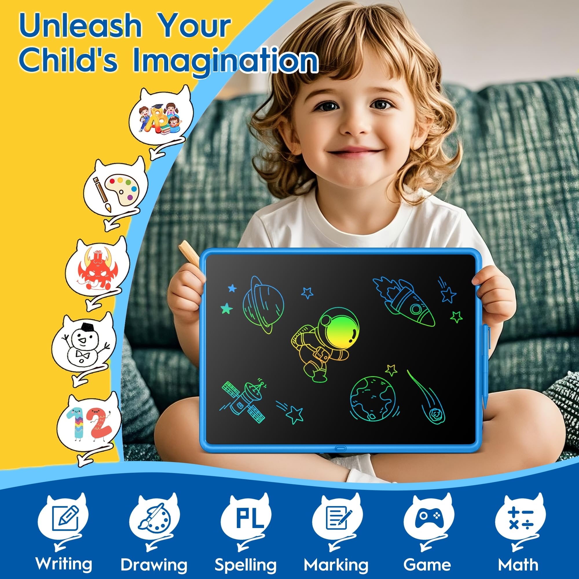 Snapklik.com : 20 Inch LCD Writing Tablet For Kids, Rechargeable Large ...