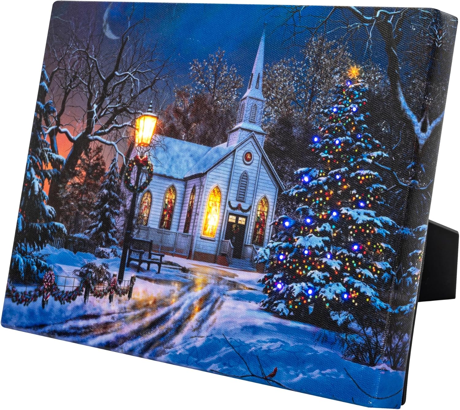 DEMAGNNIE LED Lighted Christmas Church Pictures with Timer, Light up ...