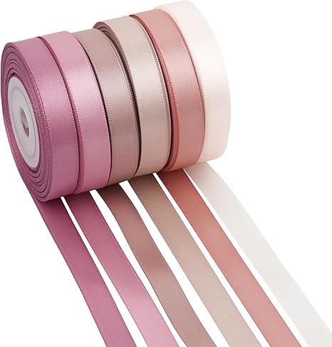 Amazon.com: MAYREEL 3/8 Inch Dusty Rose Satin Ribbon Blush Pink Ribbon ...