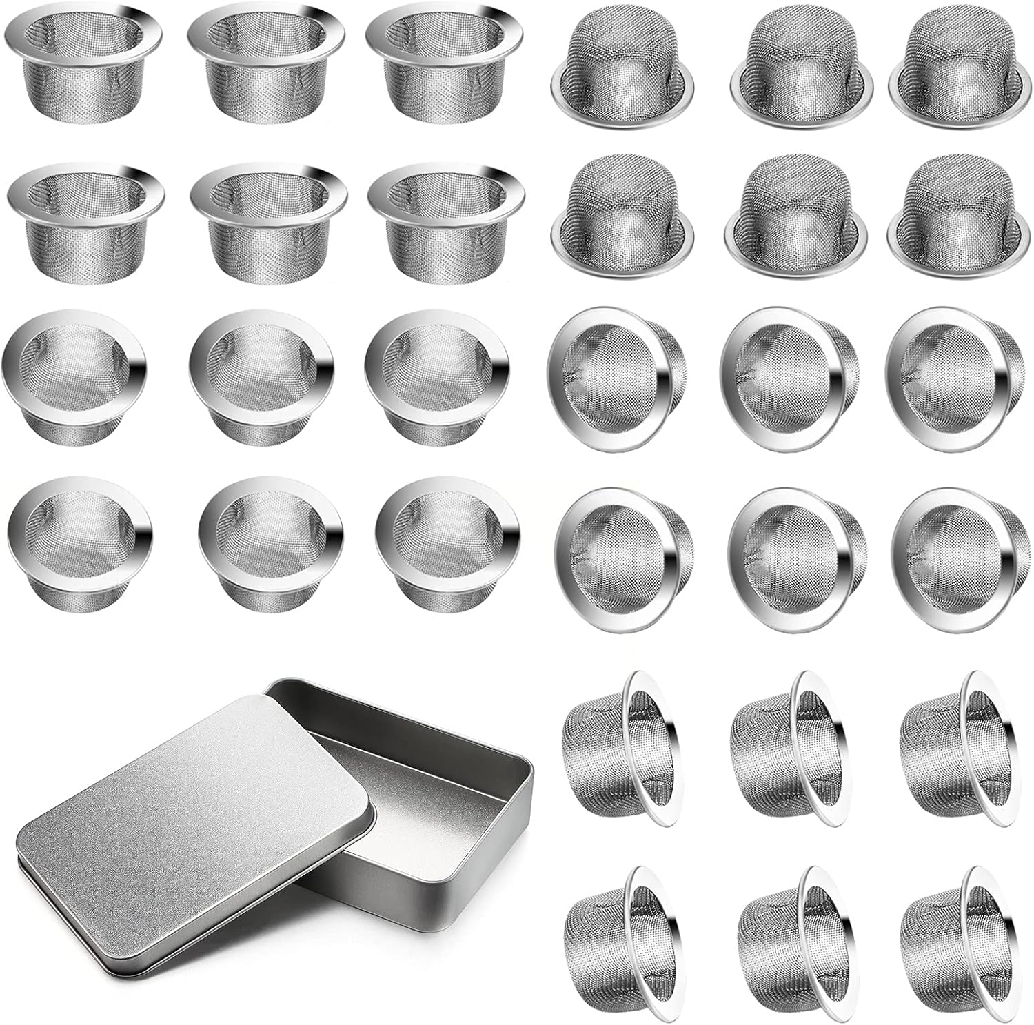 40 Pieces Crystal Screen Filter, 1/2 Inch Stainless Steel Metal Screen ...
