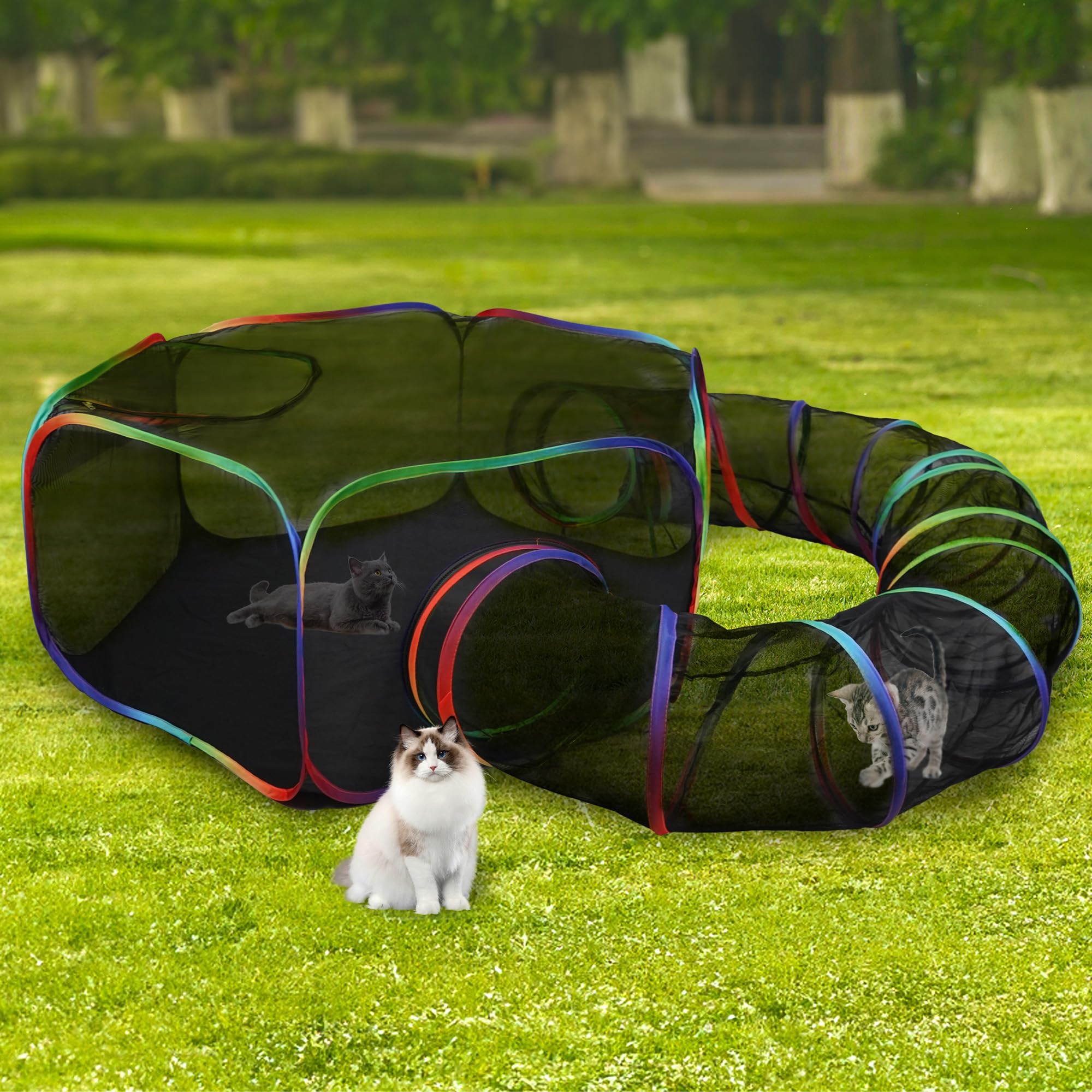 DiDiBirDi Foldable Cat Enclosure - Portable Outdoor Cat Tent,Enclosed ...