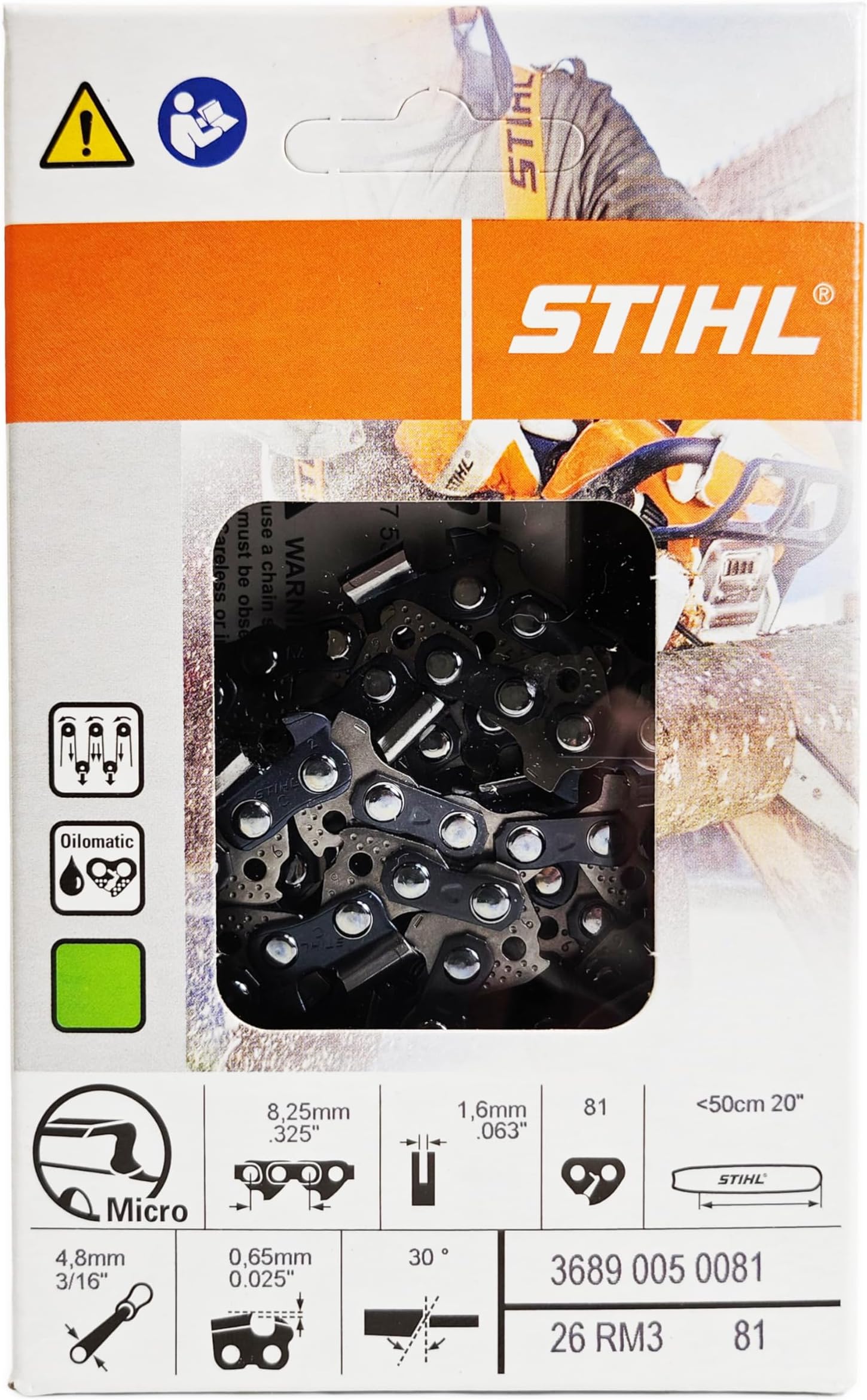 Amazon.com: Genuine OEM 20" Chainsaw Chain 0.325" Pitch, 0.063" Gauge ...