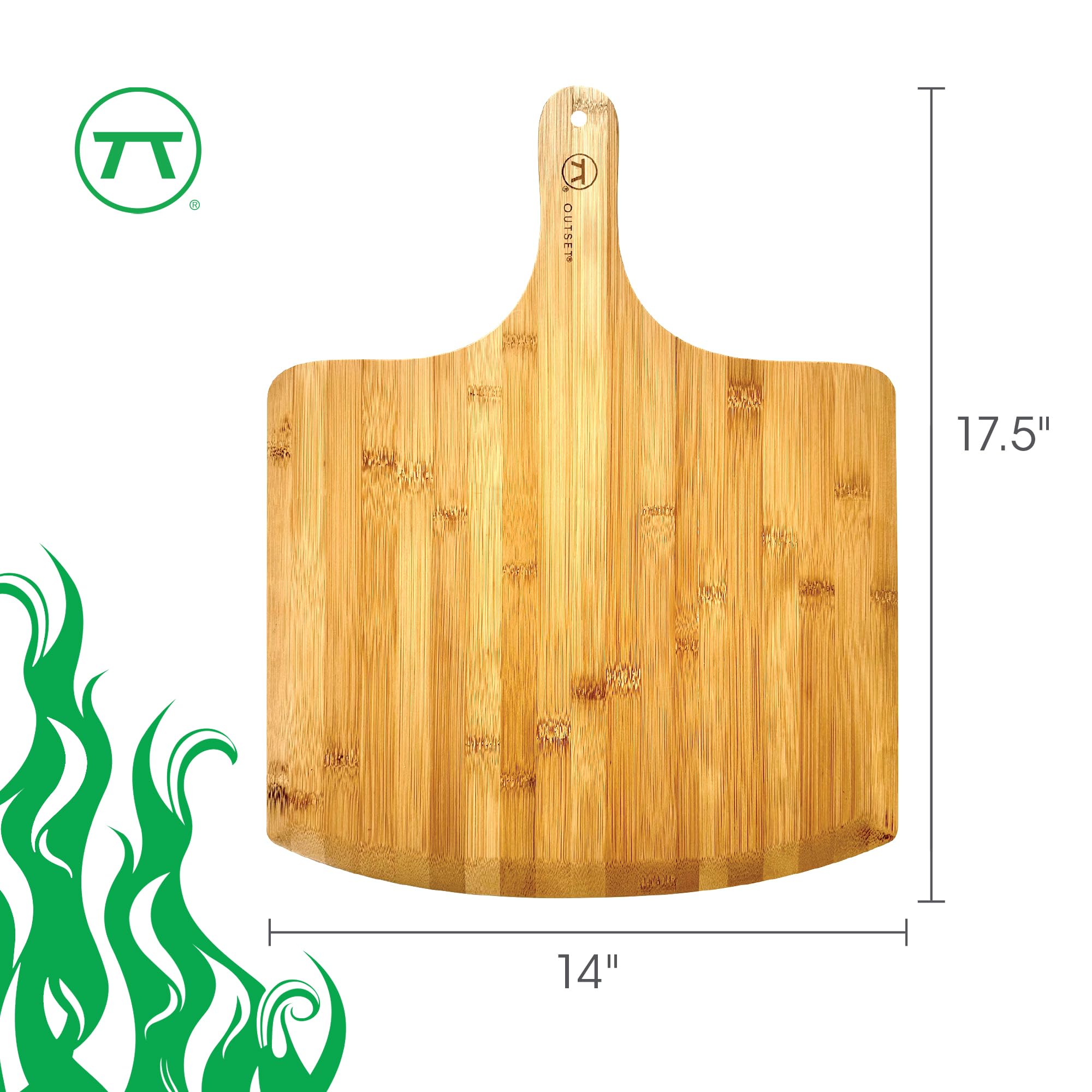 Snapklik.com : Pizza Peel, Extra Large Bamboo Pizza Paddle, 18" X 14", Tan