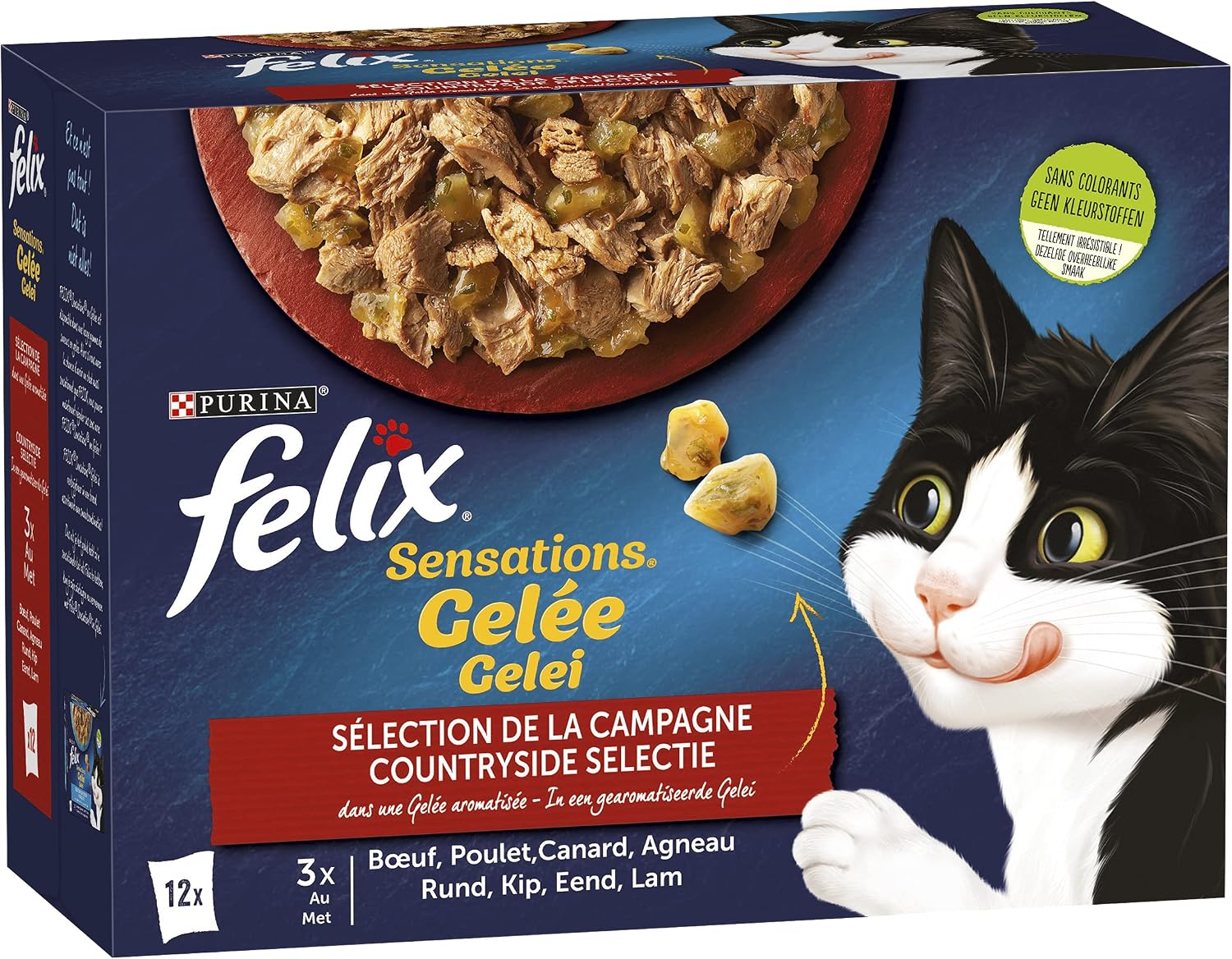 FELIX Sensations Gelée | Chat Adulte | Sélection de Bœuf, Poulet ...