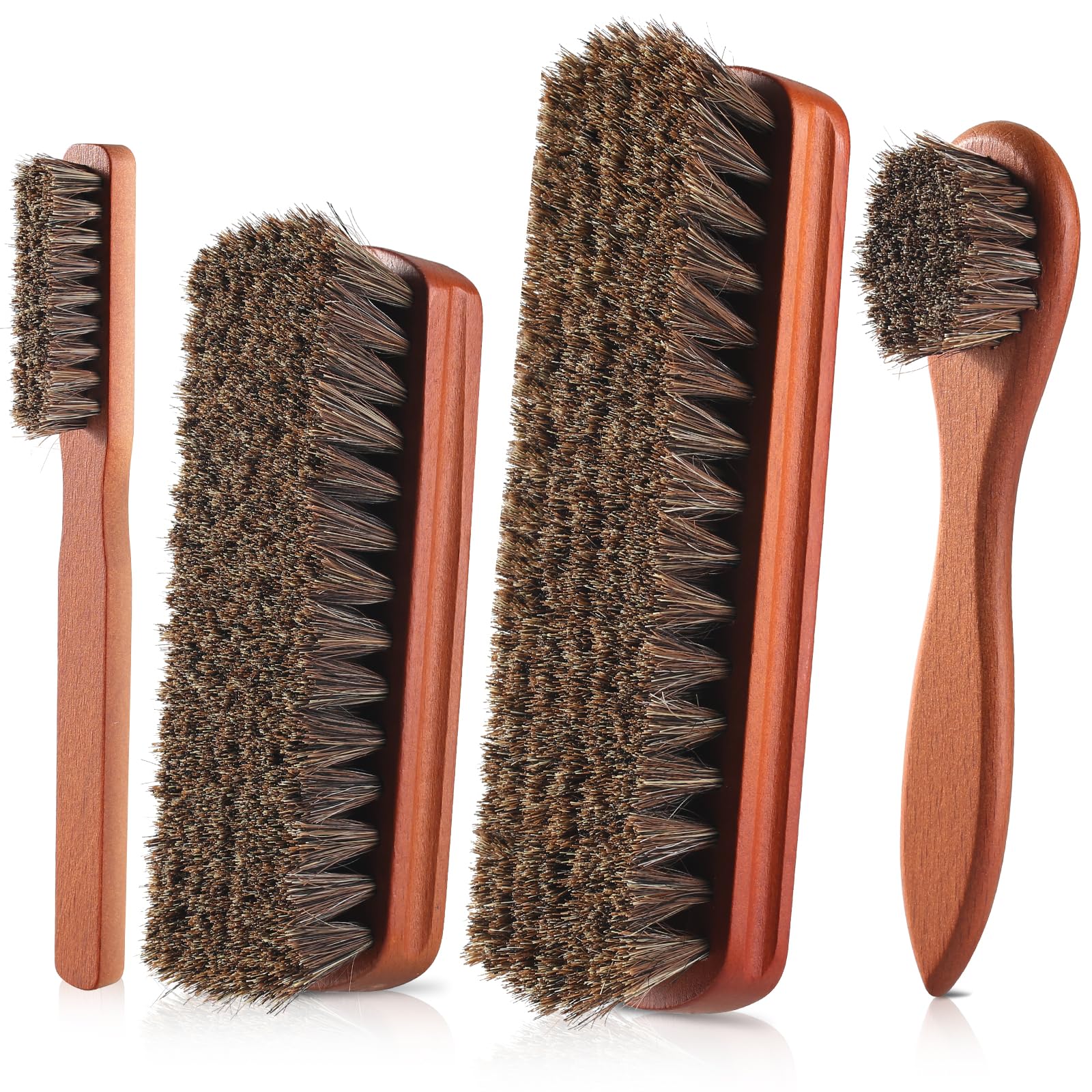 Amazon.com: YEHFHSU 4 Pcs Shoe Brush, Boot Brush, Horse Hair Brush for ...