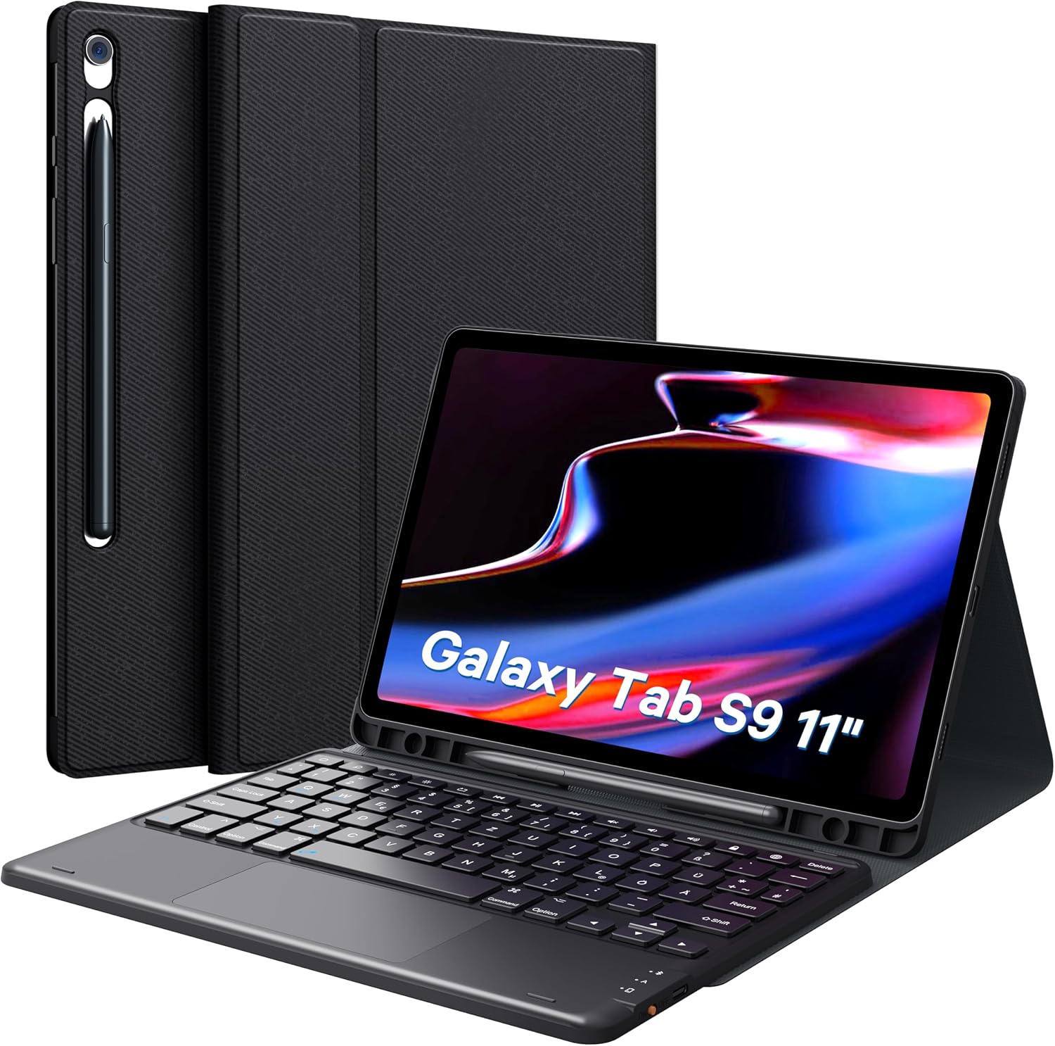 Earto Samsung Galaxy Tab klavye, S9 11"/S9 FE 10,9 inç, Smart Touchpad ...