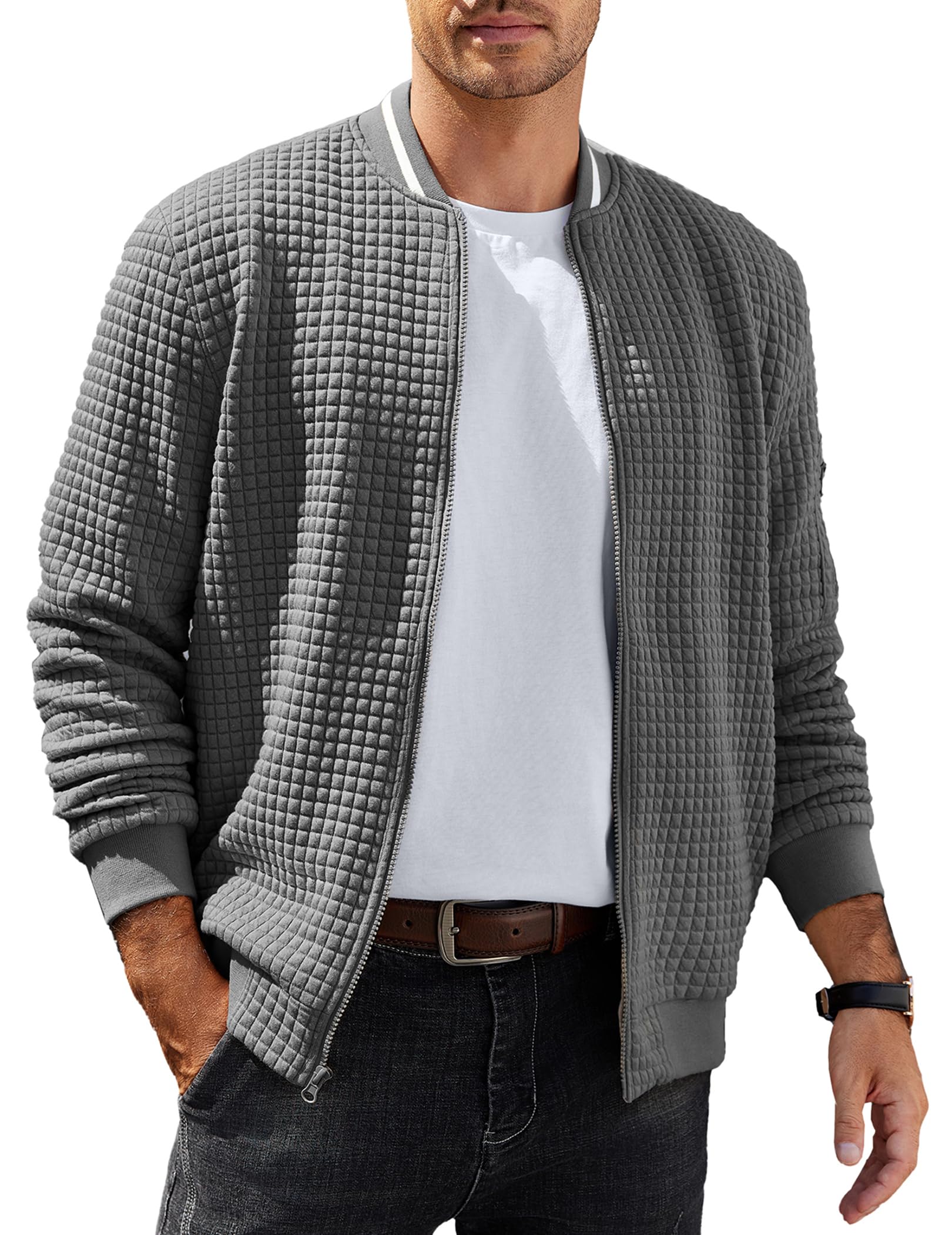 Varsity Jacket Men COOFANDY Men's Lightweight Bomber Jacket - Casual ...