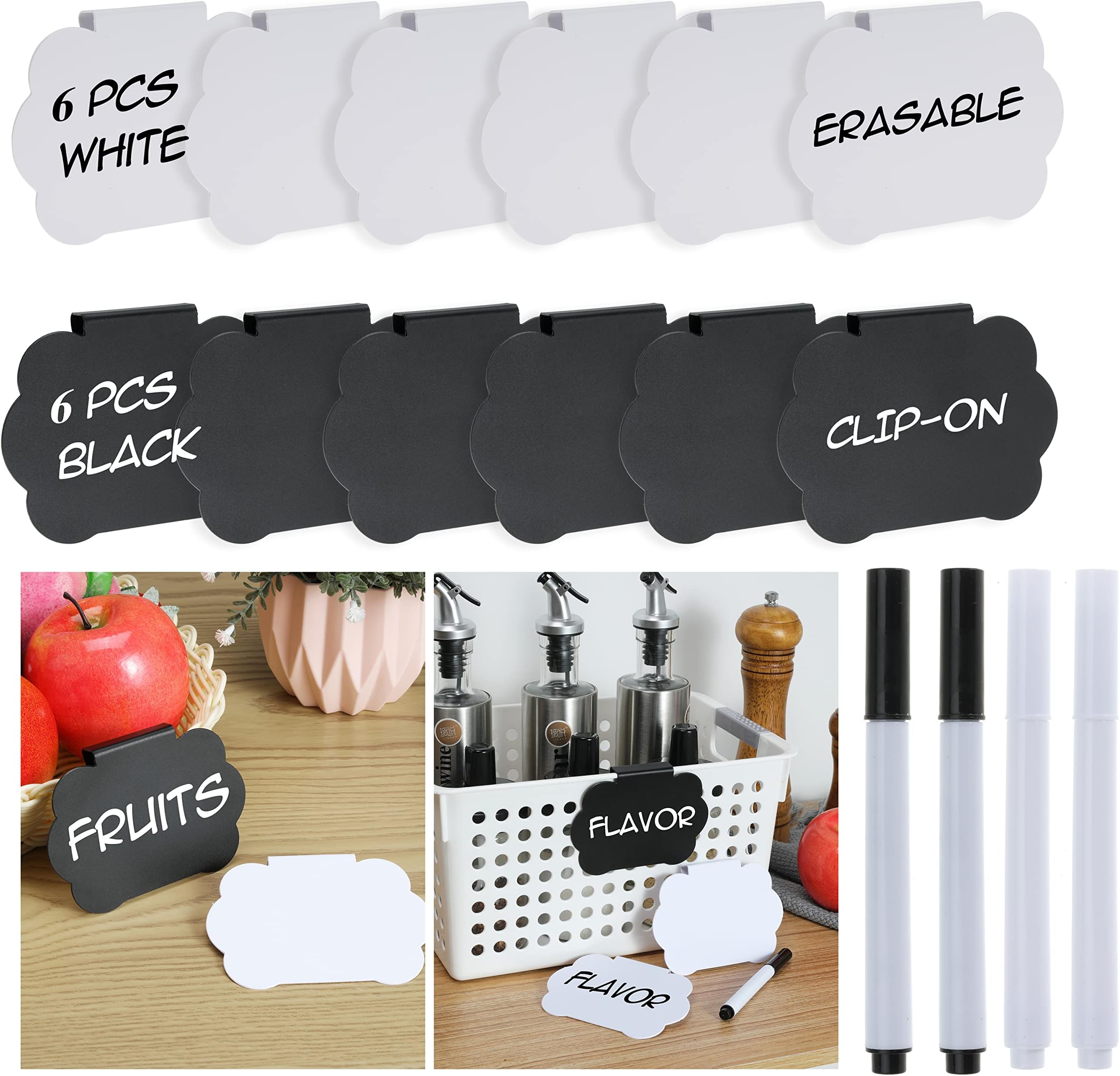 Amazon.com : Basket Labels Clip Set,Plastic Basket Bin Label Clip on ...