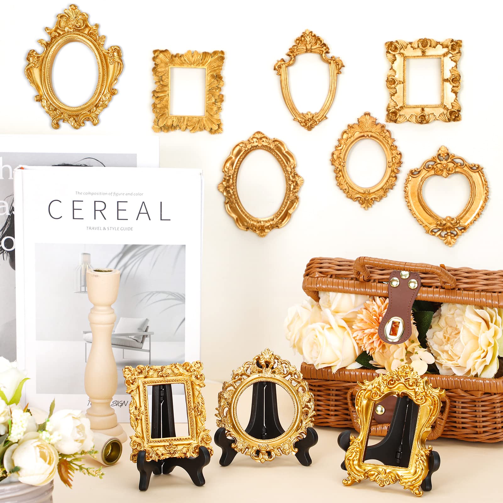 10 Pcs Vintage Resin Picture Frame Antique Photo Frame Mini Resin ...