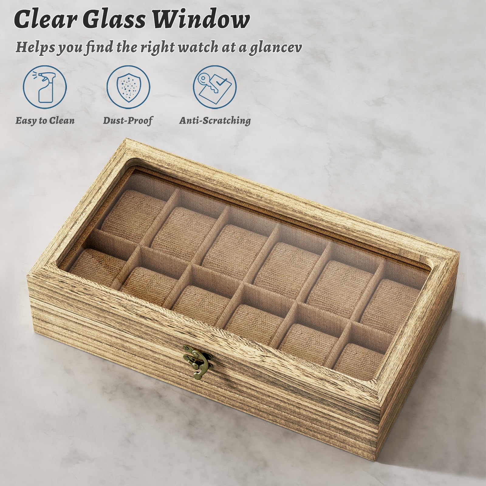 Snapklik.com : SRIWATANA Watch Box, Watch Case Organizer For Men Women ...