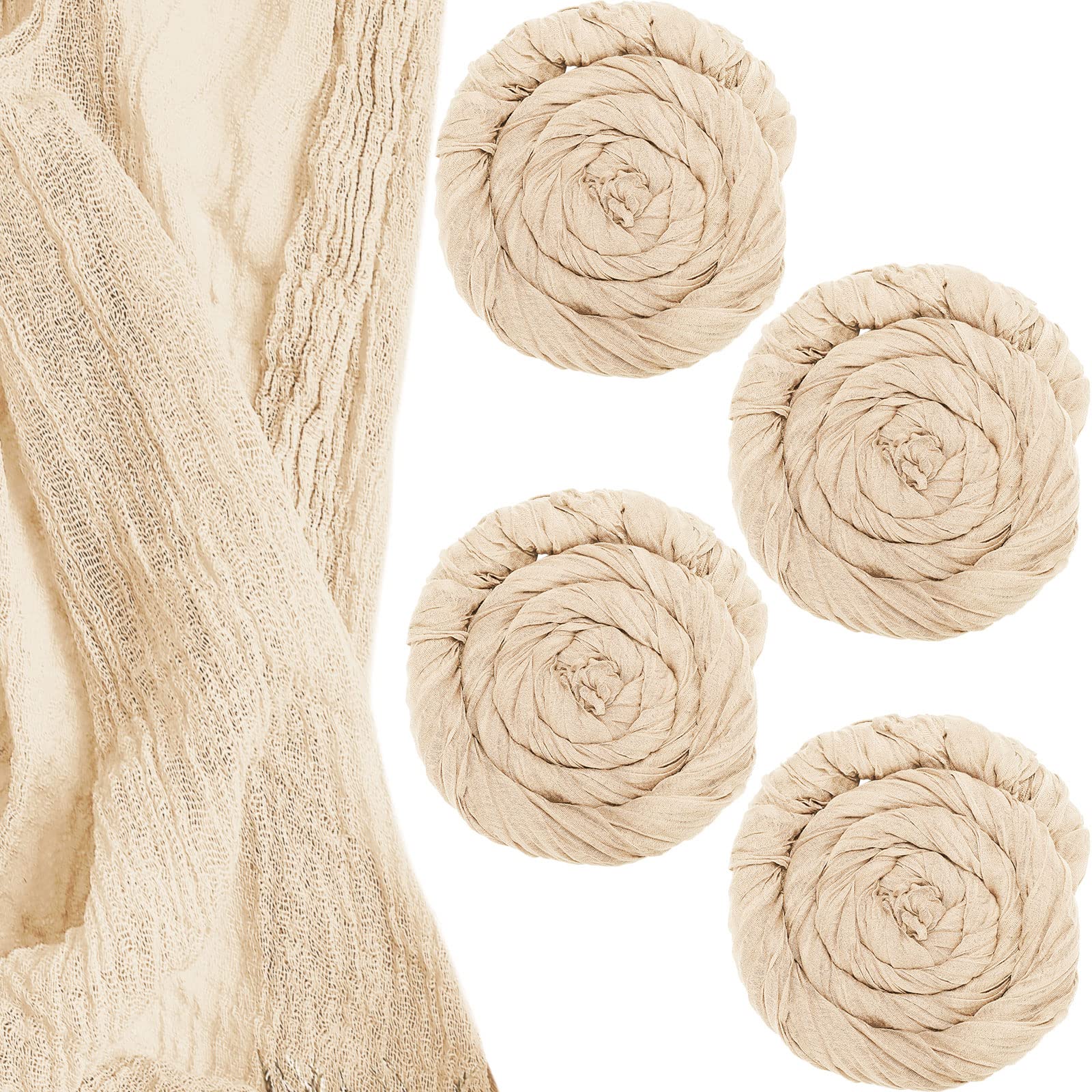 4 Pieces Gauze Cheesecloth Table Runner Cheese Cloth Runner for Wedding ...