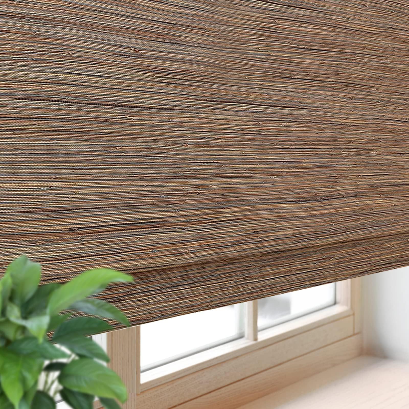 Amazon.com: Cordless Bamboo Roman Shades, Custom Woven Wood Shades ...