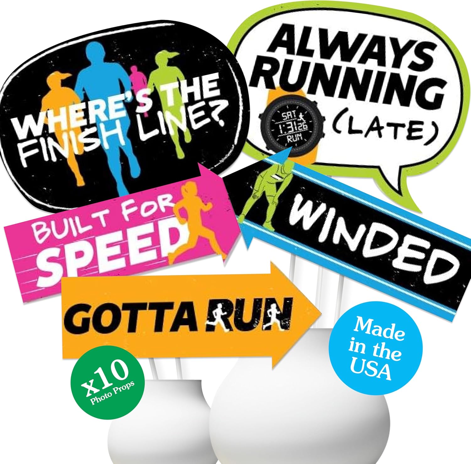 Amazon.com: Big Dot of Happiness Set The Pace Funny Running Party Photo ...