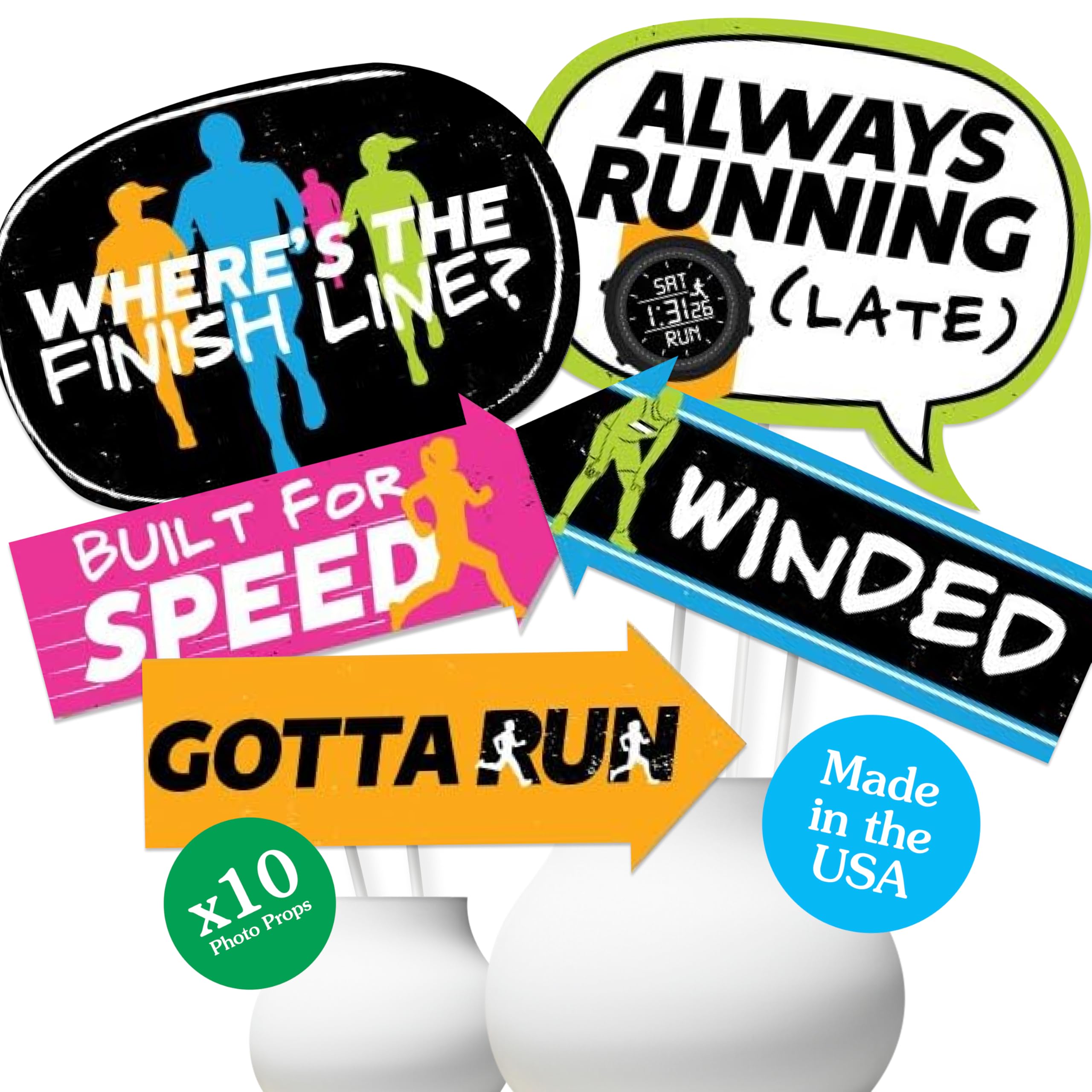 Amazon.com: Big Dot of Happiness Set the Pace - Running Decorations ...