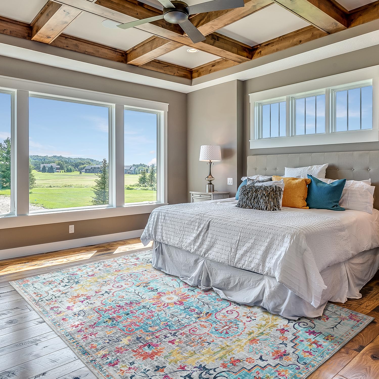 Amazon.com: Mandala 3x5 Washable Area Rug – Area Rugs 3x5 Non-Slip ...