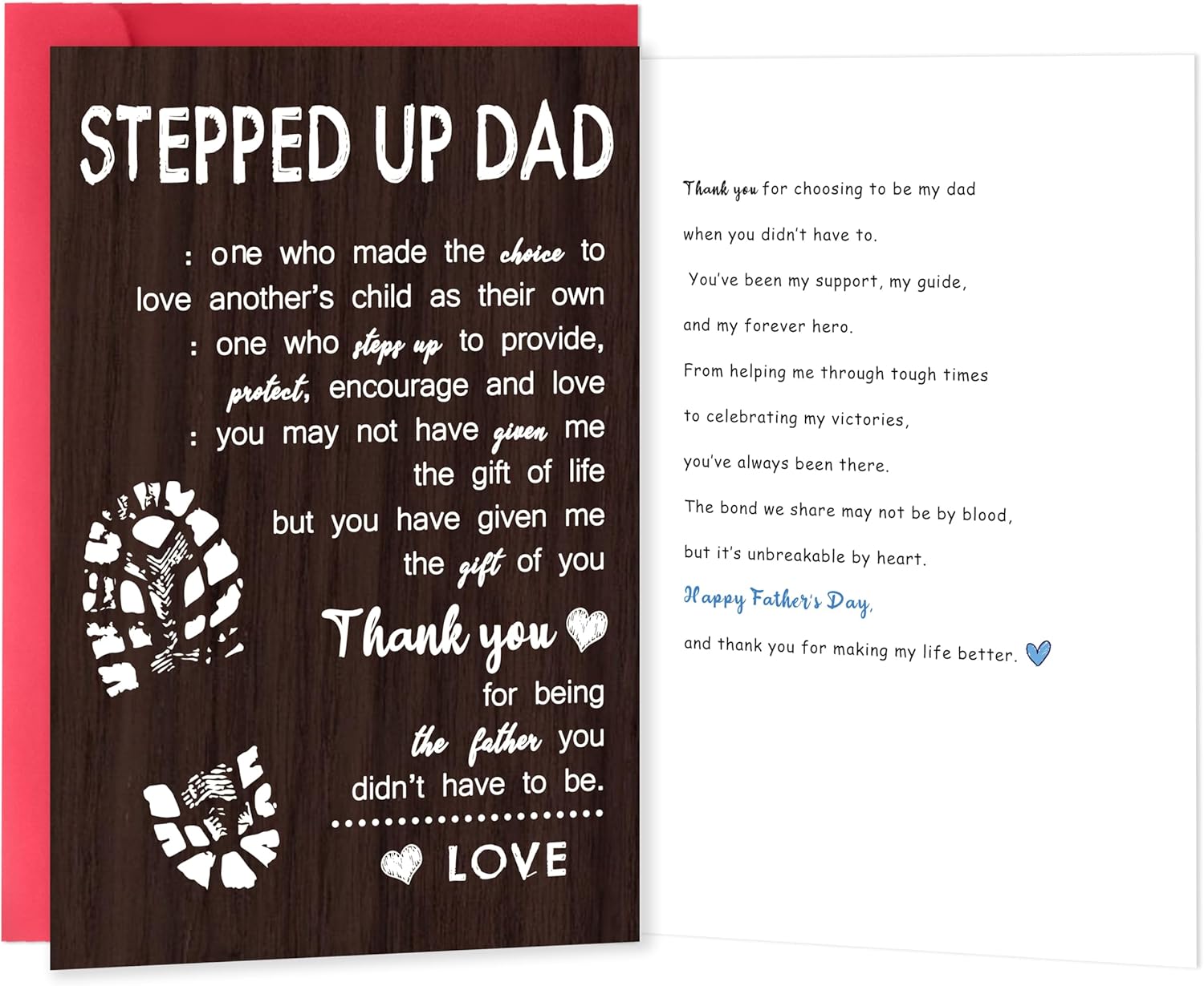 Amazon.com: IDU Step Dad Fathers Day Card，Step & Bonus Dad Fathers Day ...