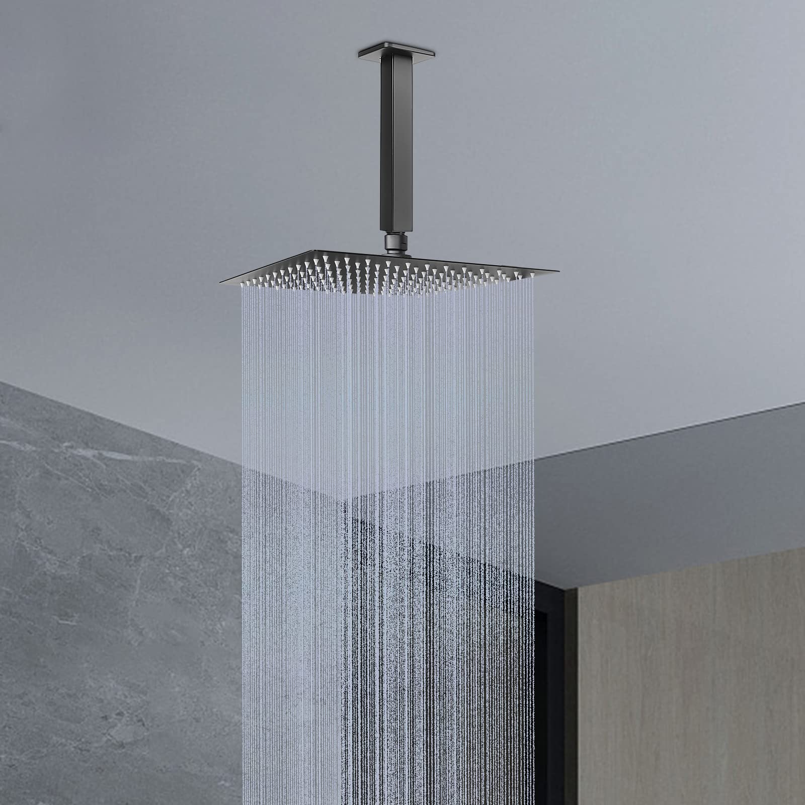 Snapklik.com : HarJue Ceiling Mounted Shower Arm, Rain Shower Square ...