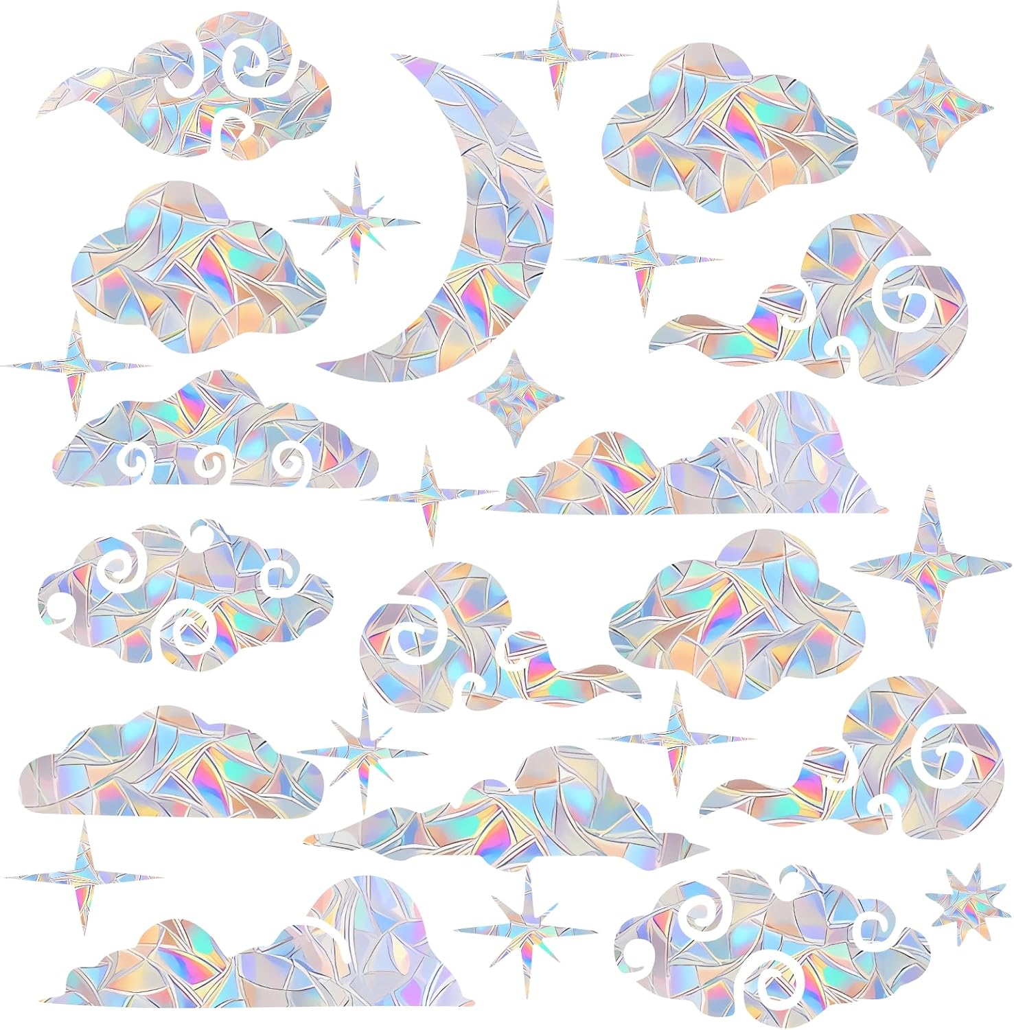 Amazon.com: HAPBEAR 62PCS Cloud and Star Window Decals for Bird Strikes ...
