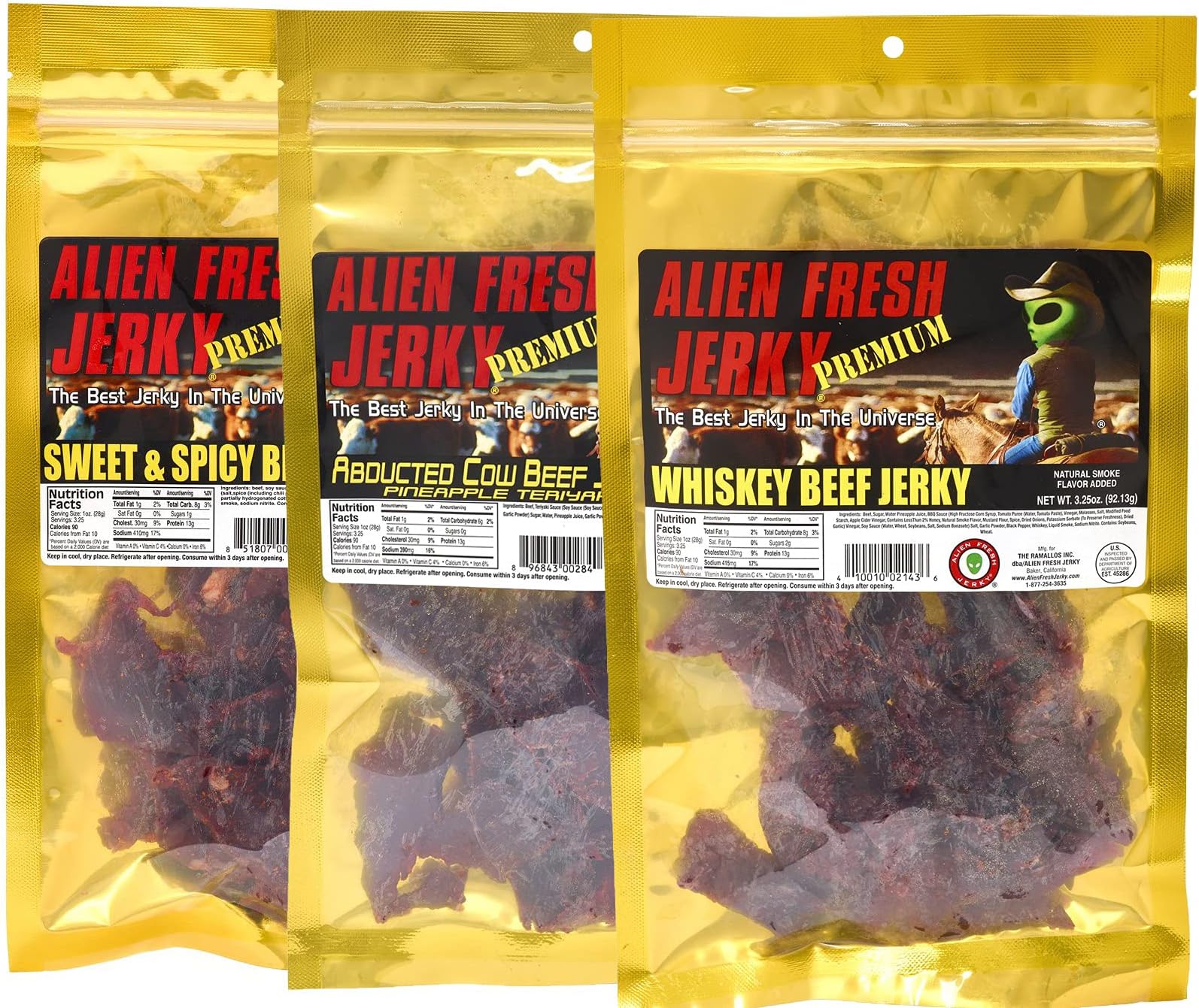 Amazon.com: Alien Fresh Jerky | Top Trio | Sweet And Spicy - Abducted ...