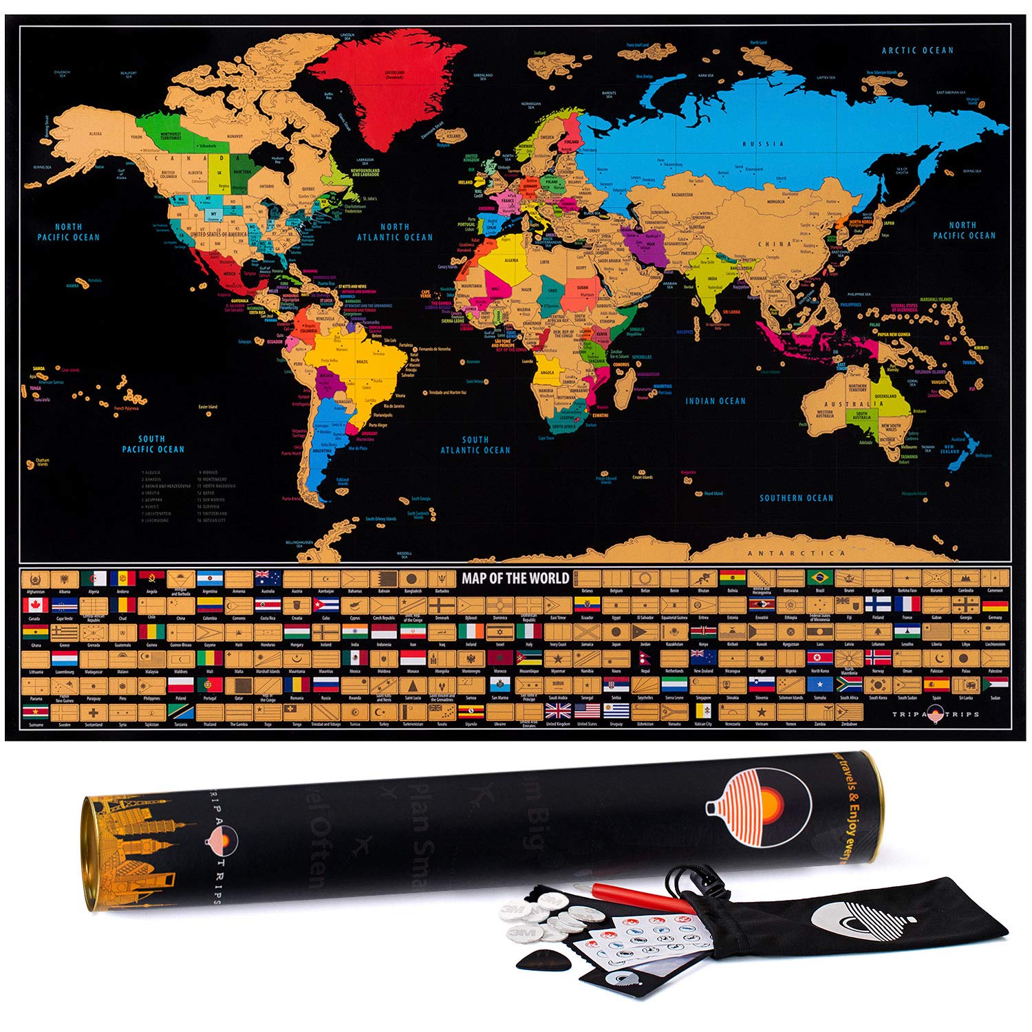 Scratch Off Map Of The World With States And Flags | Desertcart INDIA