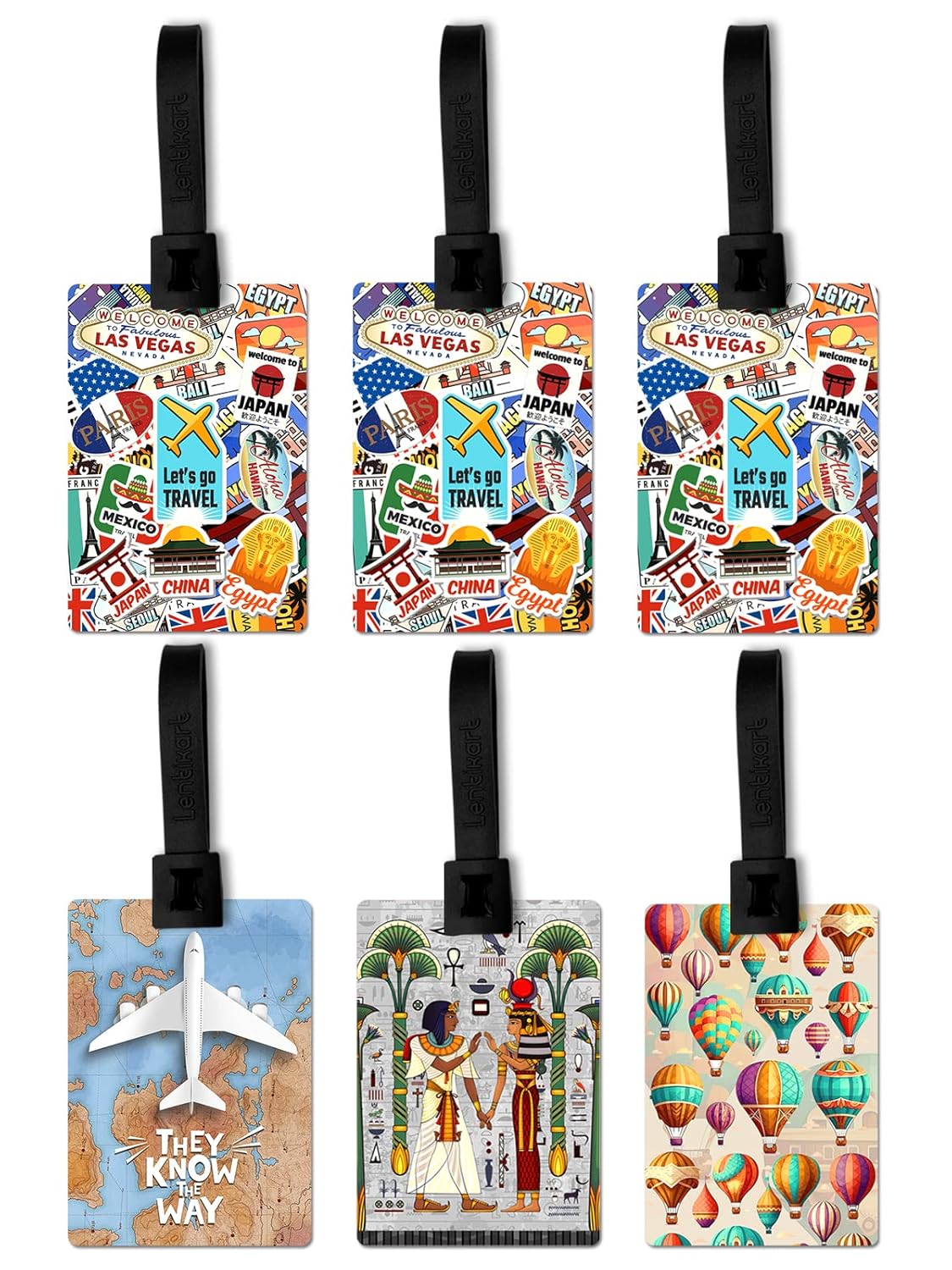Lentikart 3D Lenticular Luggage Tag Set of 6 | Stamp Sticker + Paper ...
