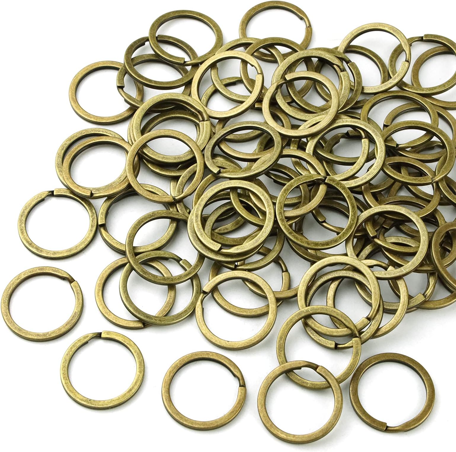 Amazon.com: Bright Creations 100 Count Brass Key Chain Rings Heavy Duty ...