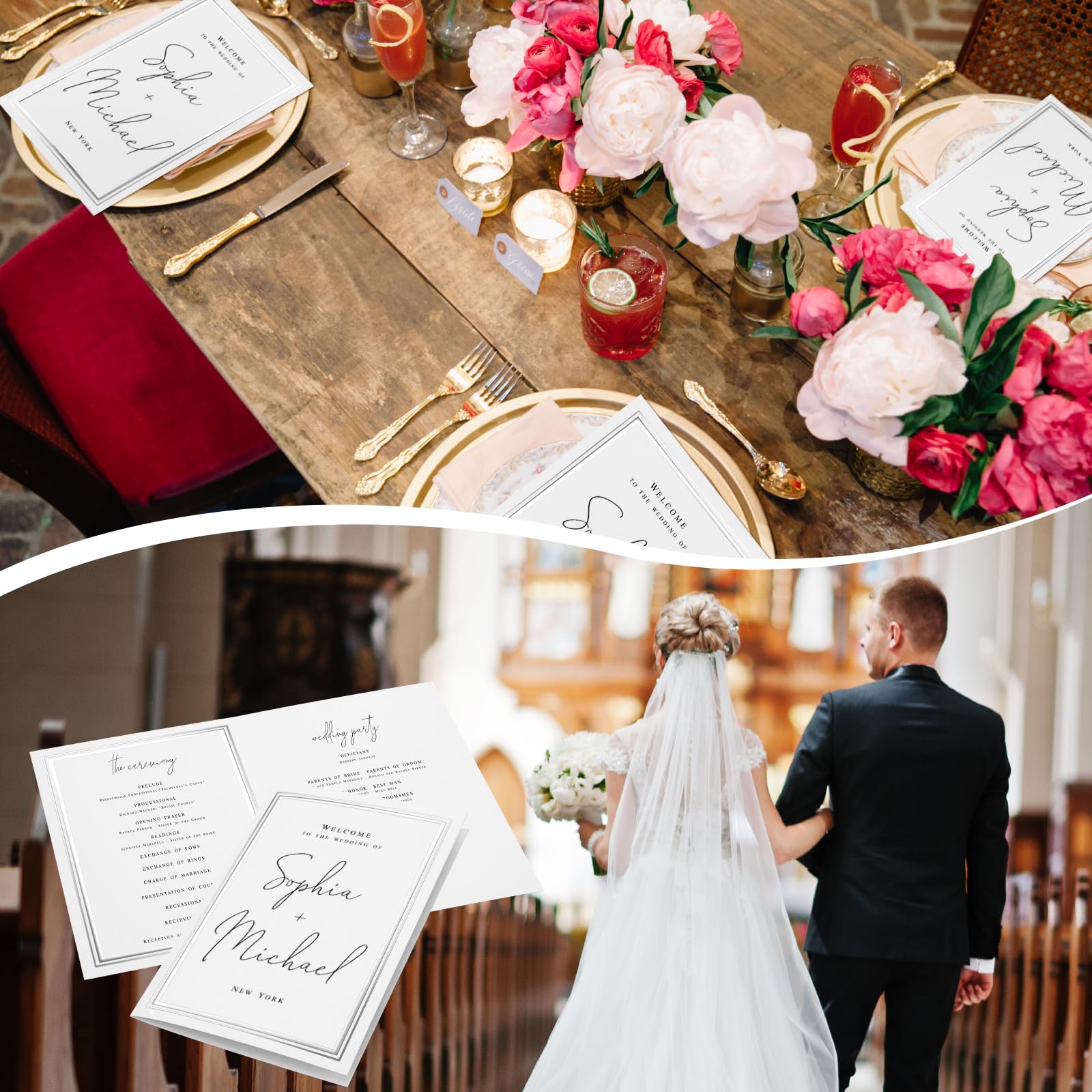 Red Blank Wedding Programs