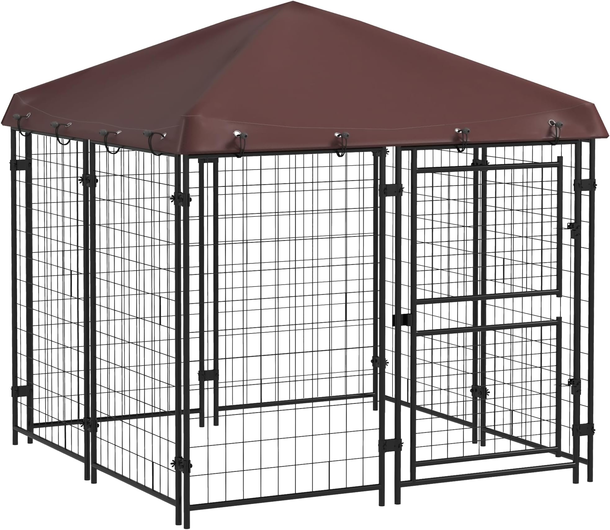 Amazon.com: Rovibek 10x10 Large Outdoor Dog Kennel with Roof, Heavy ...