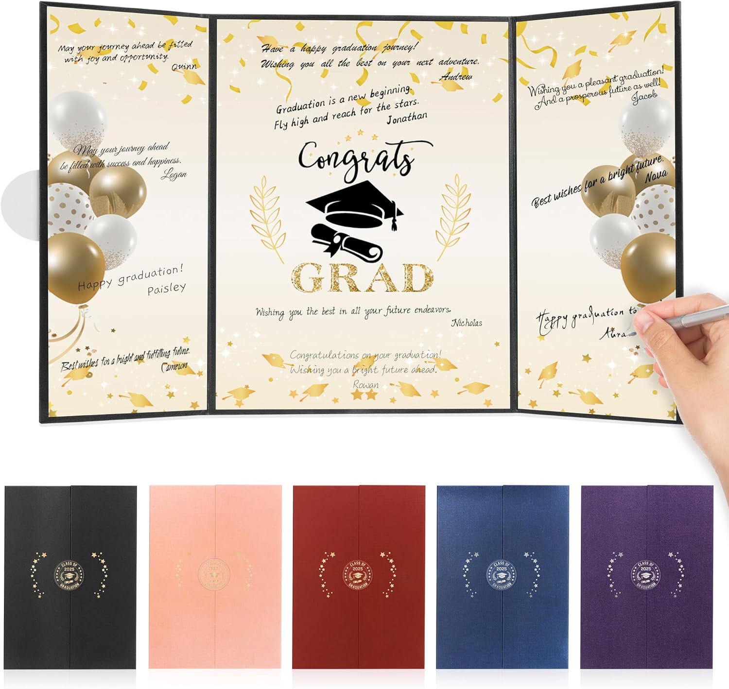 Amazon.com: Fenreen Black and Gold Graduation Party Decorations 2025 ...