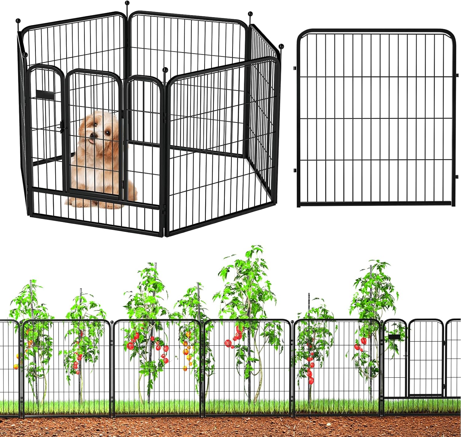 Amazon.com : Shikha Decorative Garden Fence Panels 6 Packs 14ft(L ...