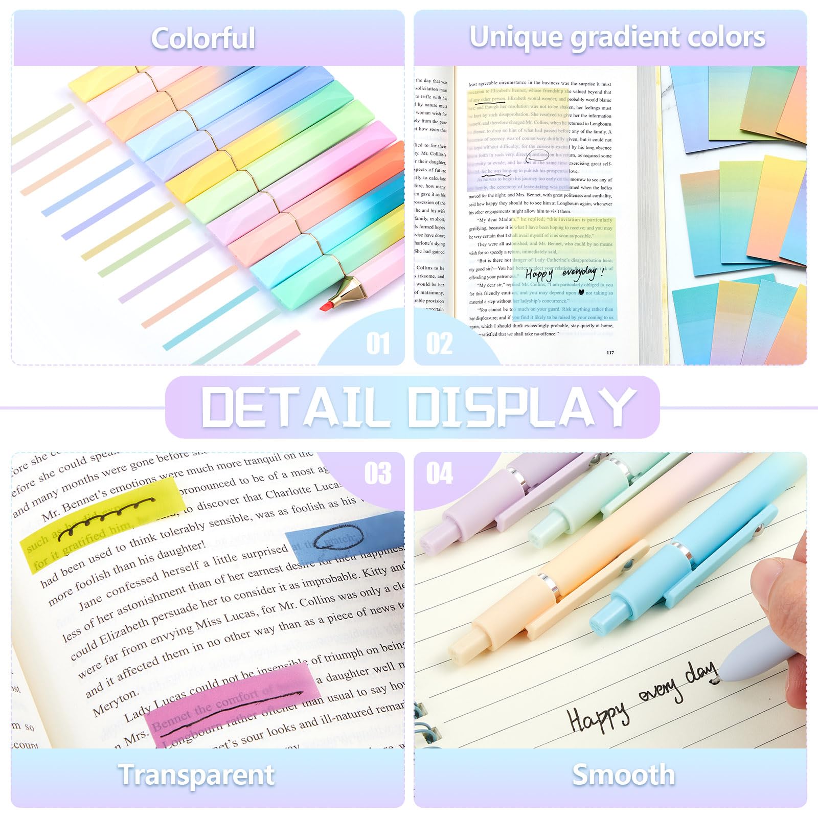 Snapklik.com : 2540 Pcs Aesthetic Book Annotation Kit, Aesthetic School ...