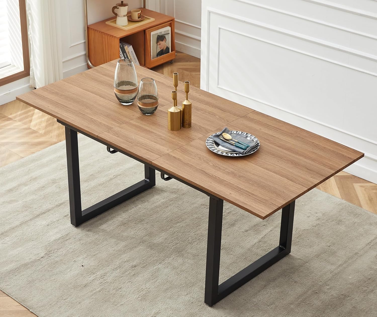 Amazon.com - Extendable Dining Table 55 to 71in Modern Large Expanding ...