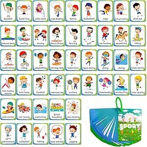 Amazon.com: 48 Sport Flashcards for Kids,Waterproof Education Flash ...