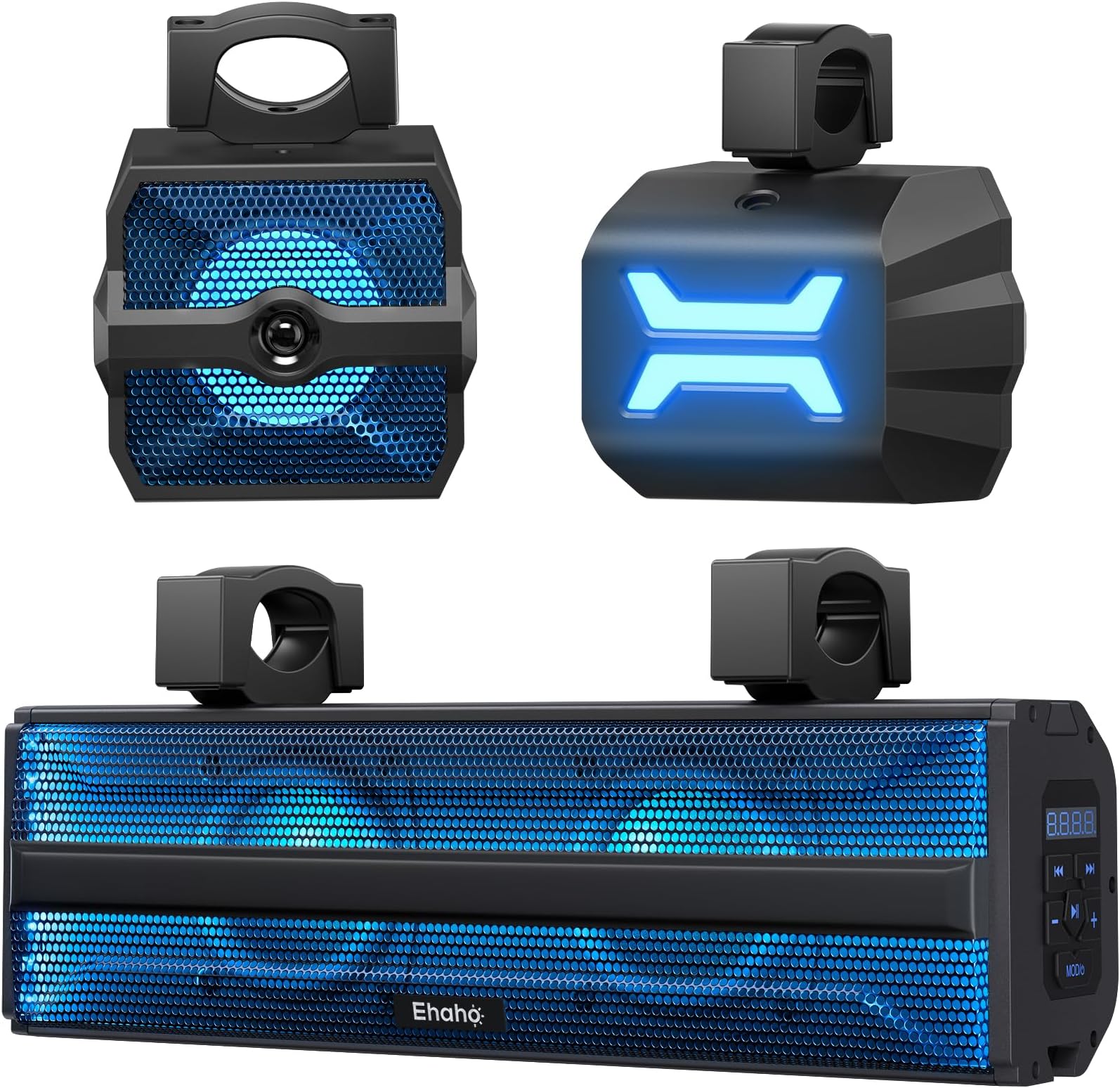 Amazon.com: Ehaho 2.1CH Stereo UTV Sound Bar (Subwoofer) and Speakers ...