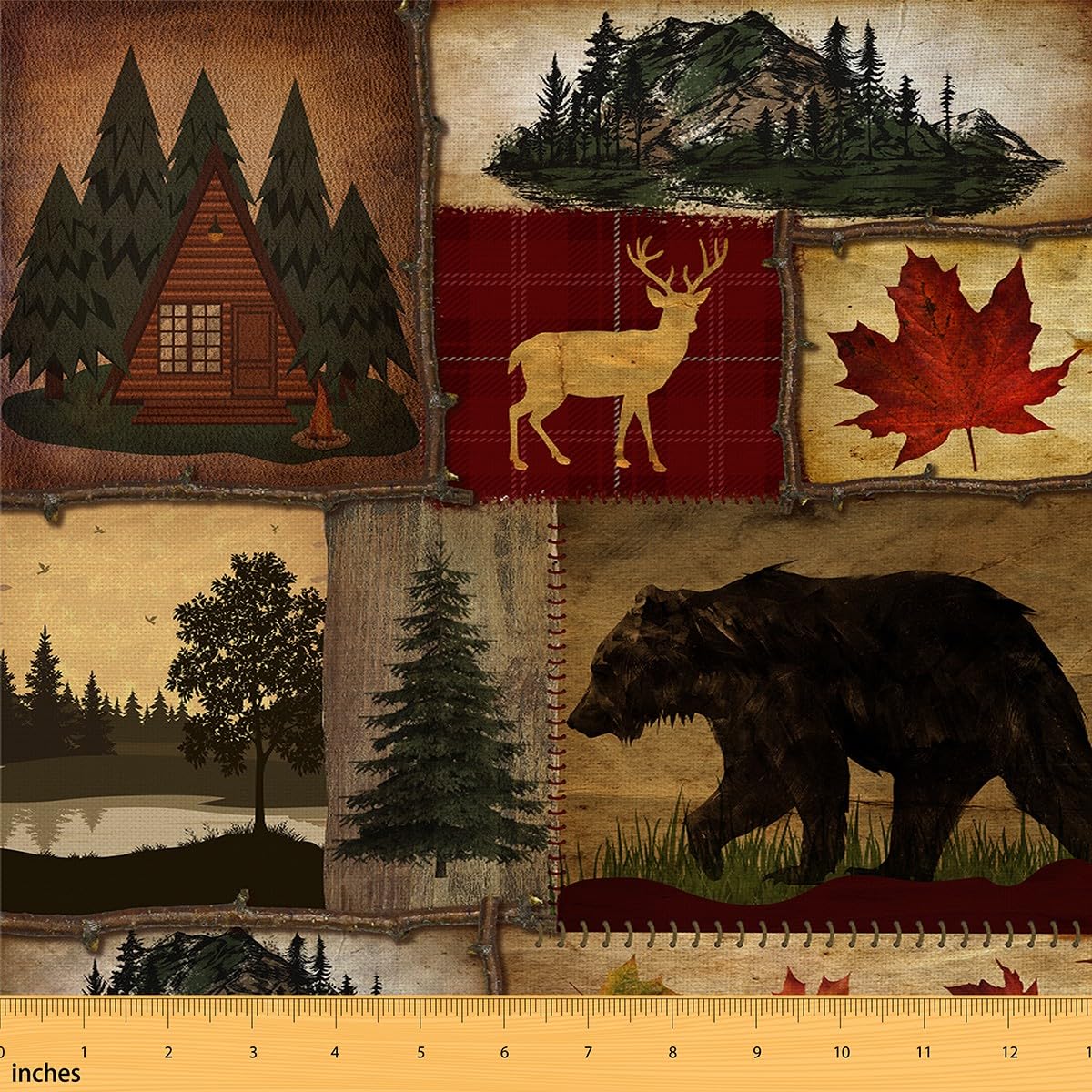 Amazon.com: Erosebridal Hunting Animal Fabric by The Yard,Woodland Deer ...