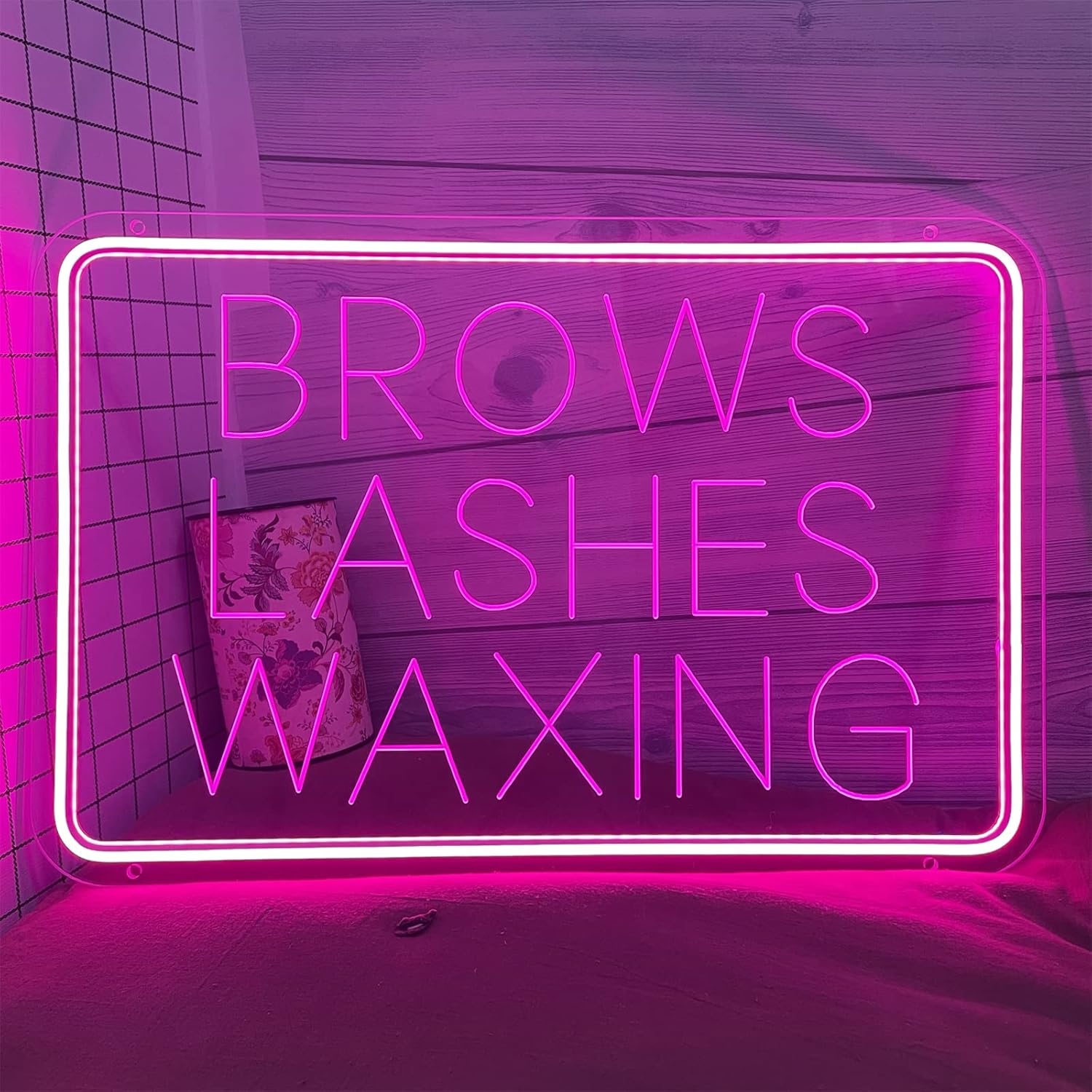 KEYQEEN Brows Lashes Waxing LED Neon Sign, Beauty Salon Decor Neon ...