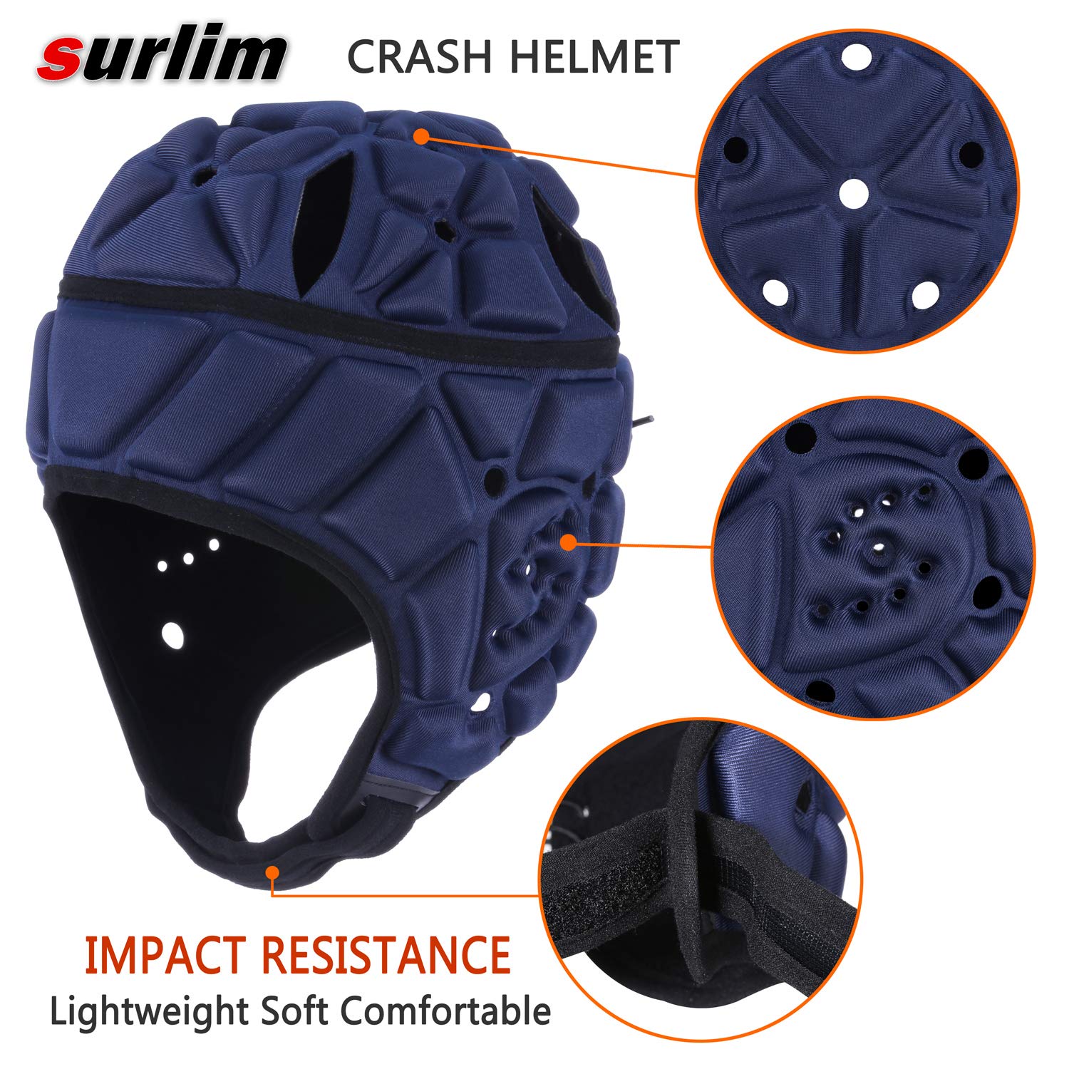 Snapklik.com : Surlim Soft Helmet Flag Football Rugby Helmet Scrum Cap ...
