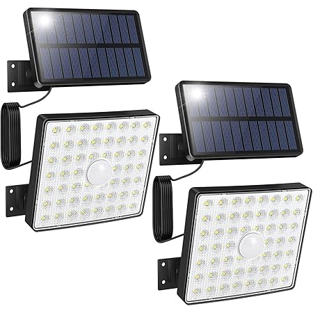 Solar Security Lights Outdoor Motion Sensor, [4Modes/54LED] Solar ...