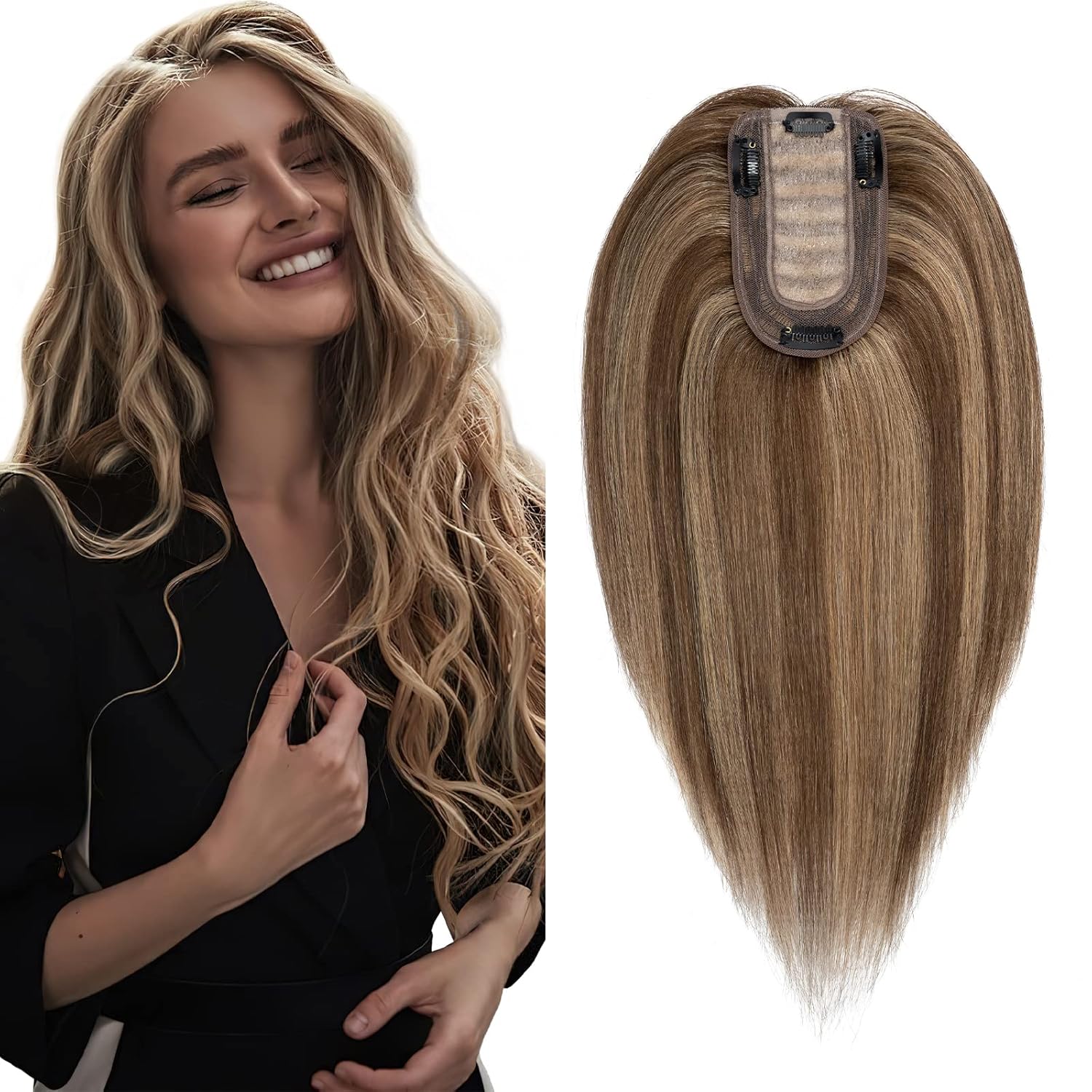 Amazon.com : SEGO Real Human Hair Topper for Women, No Bangs Hair ...