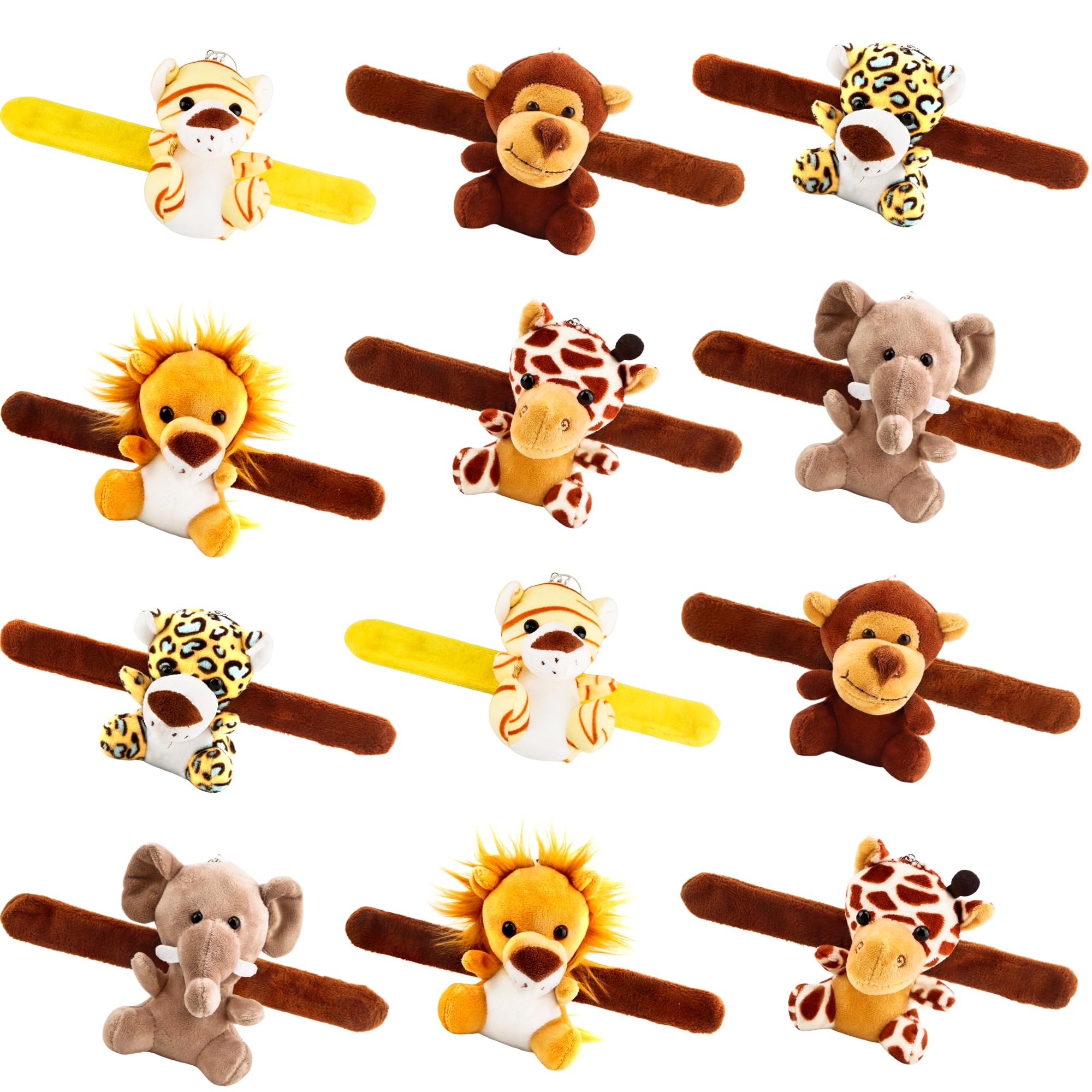 Snapklik.com : Haconba 12 Pack Stuffed Animal Slap Bracelet Small ...