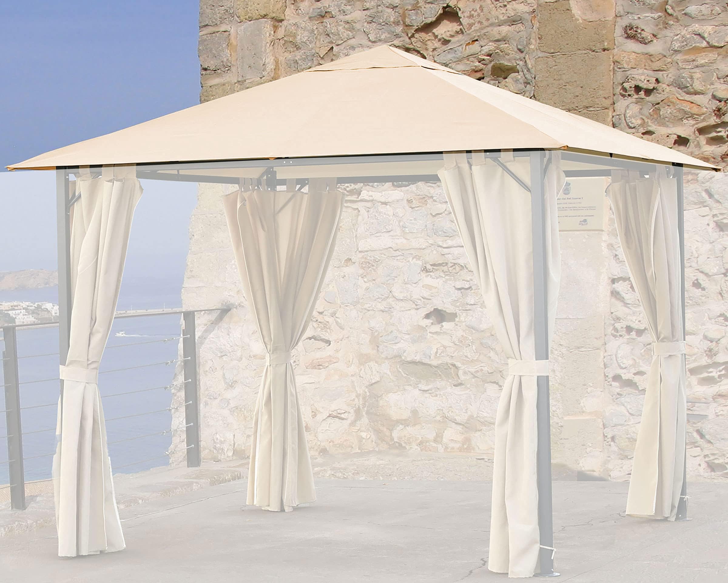 Quick Star Toit de Rechange pour tonnelle de Jardin Gris 3 x 3 m ...