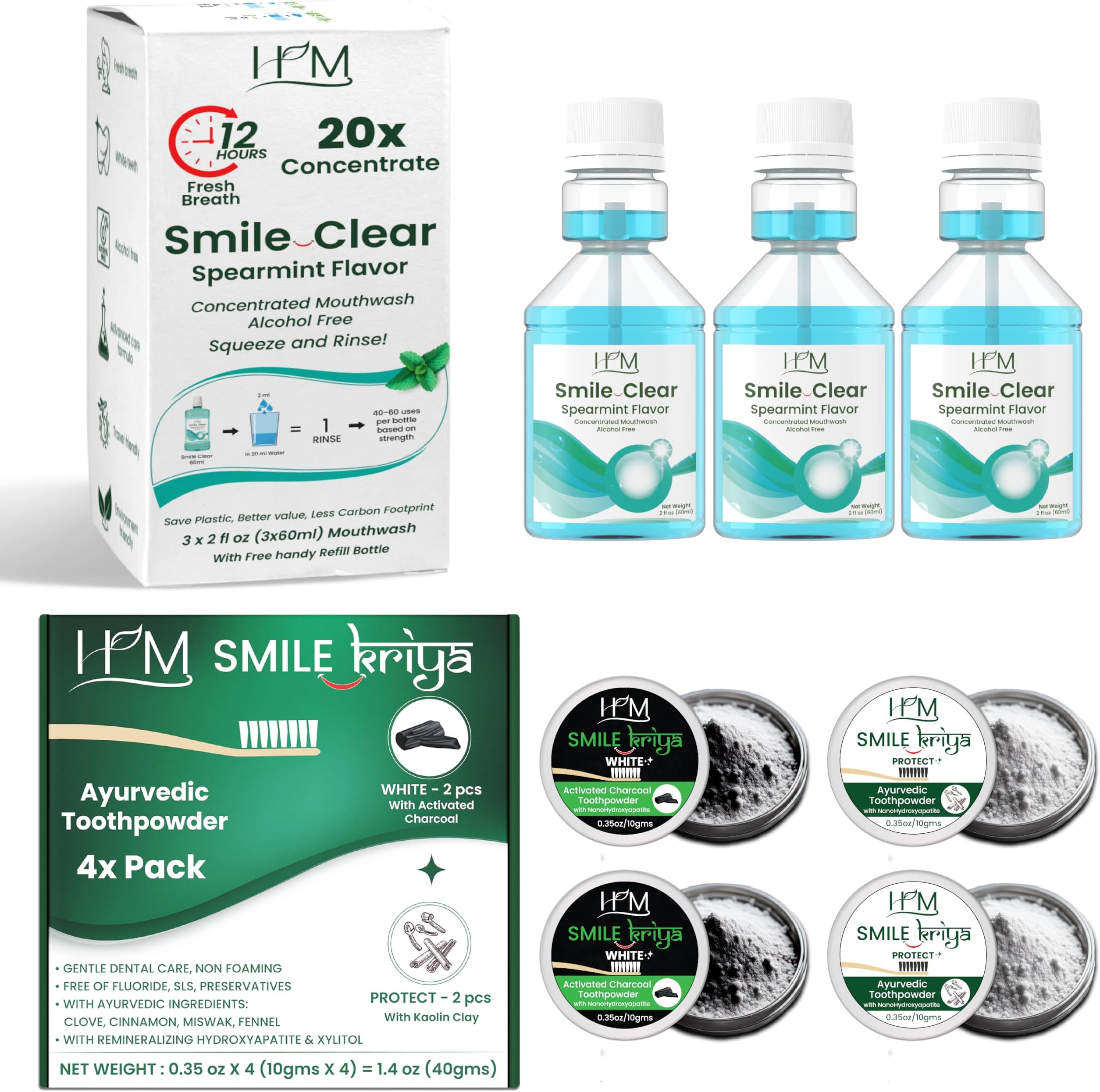Amazon.com: Complete Oral Care Bundle: 3 Alcohol-Free Mouthwash & 4 ...