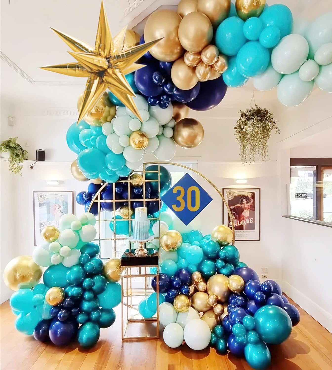 Amazon.com: blue Gold Balloon garland arch kit