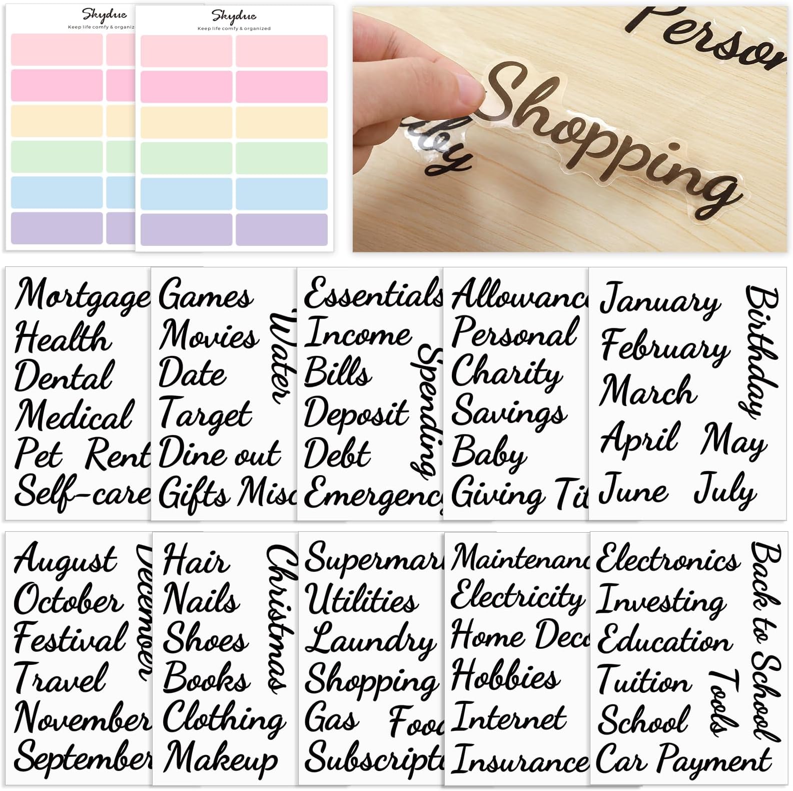 Amazon.com : 34 Pieces Cash Envelope Labels Stickers Budget Planners ...
