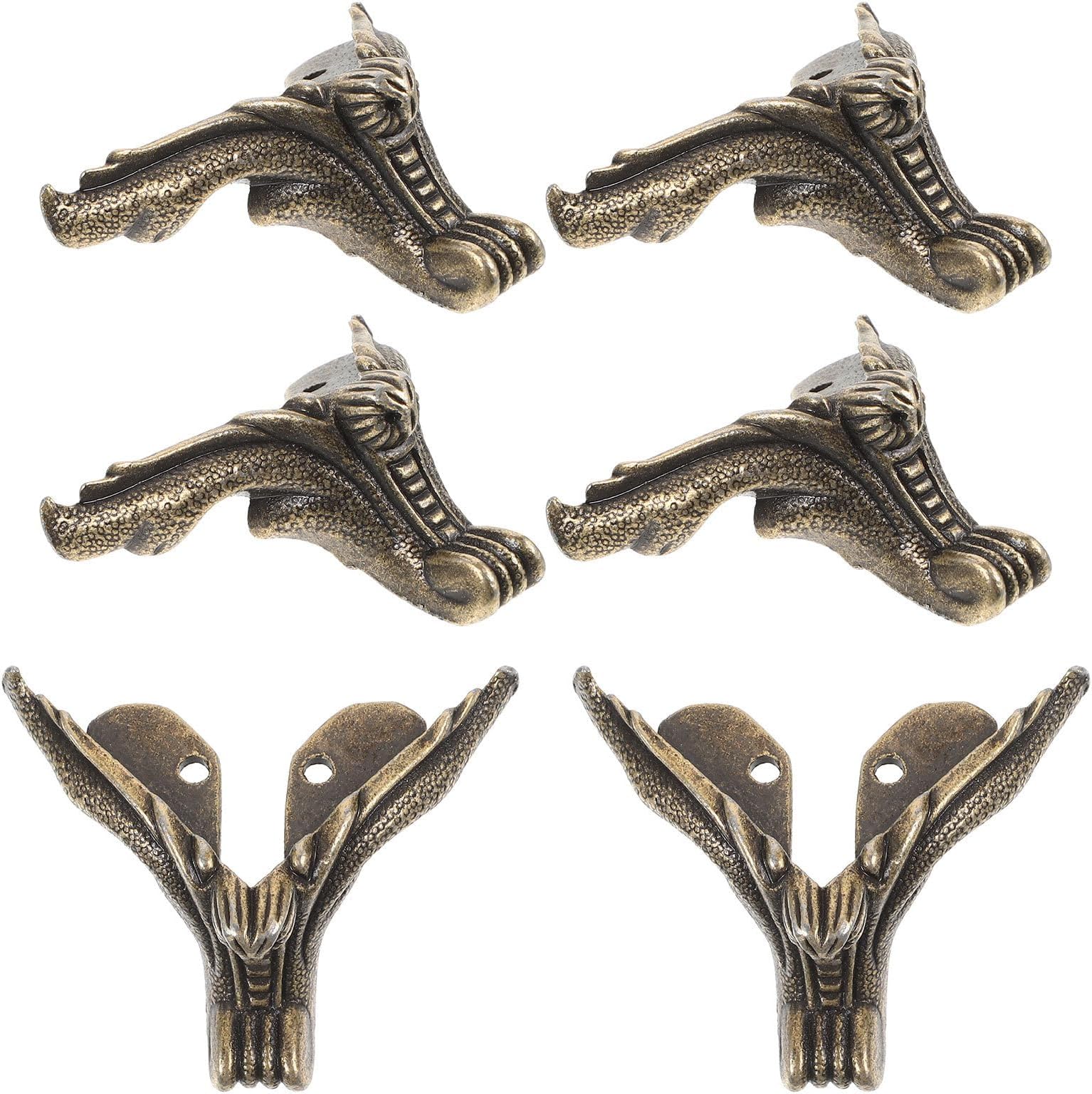 Amazon.com: 12 Pcs Vintage Bronze Wood Case Metal Legs Decorative ...